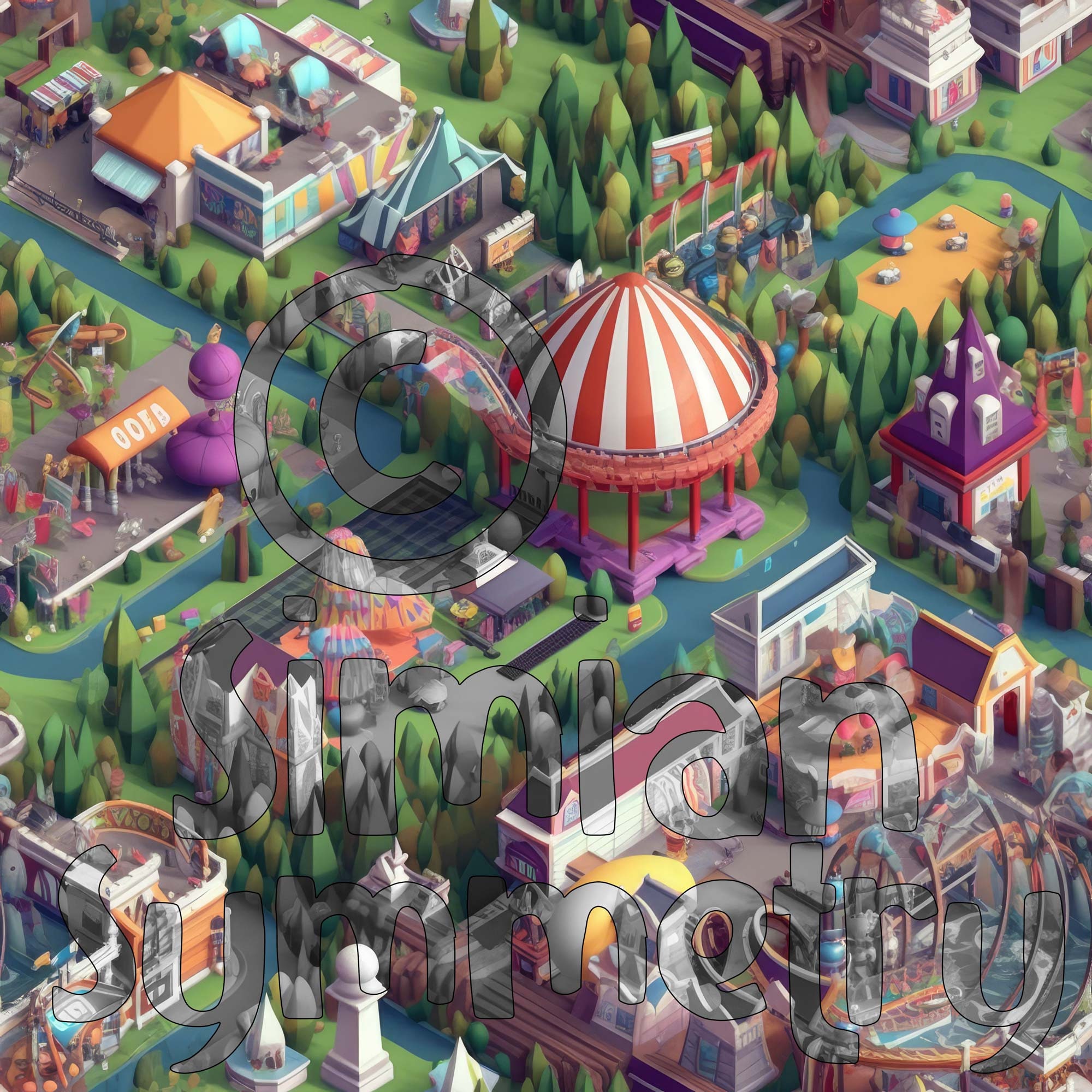 DIGITAL PAPER Isometric Amusement Parks Series 1 Seamless - Etsy