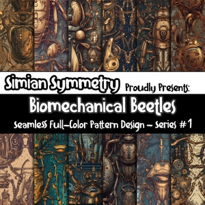 DIGITAL PAPER Biomechanical Beetles Series 1 | Seamless Designs ...