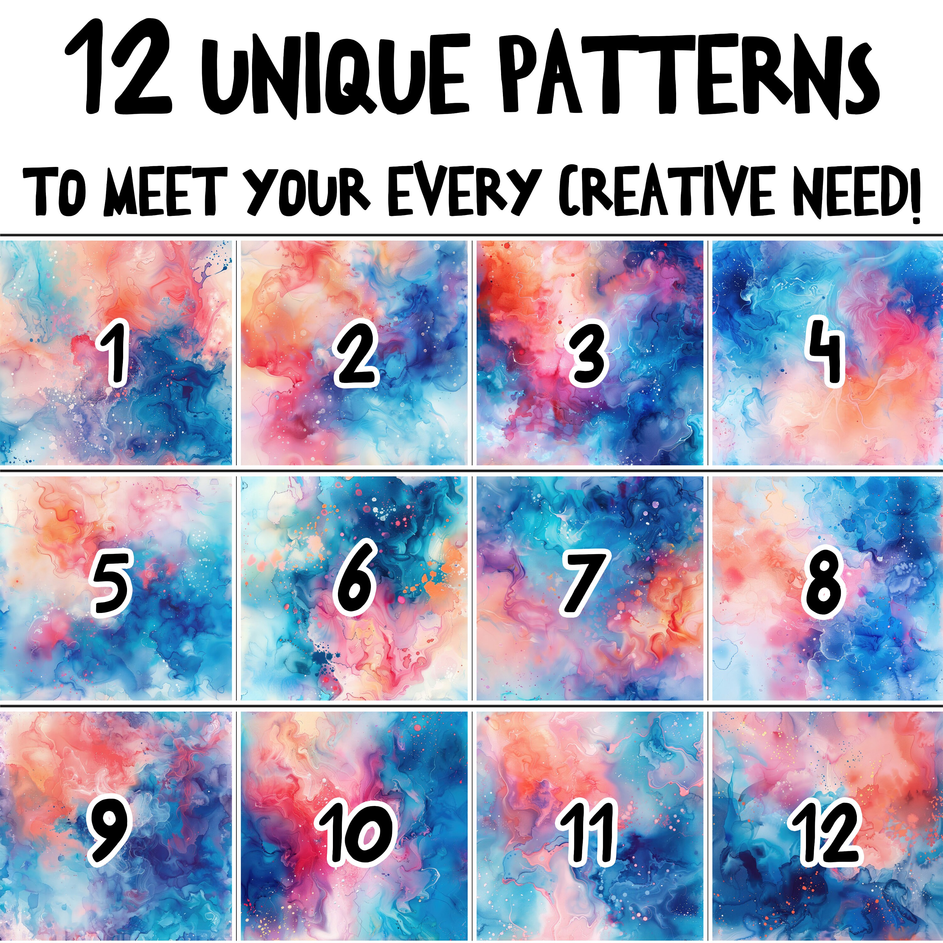 Atmospheric Paint Splatter Digital Paper | Instant Download | Seamless ...
