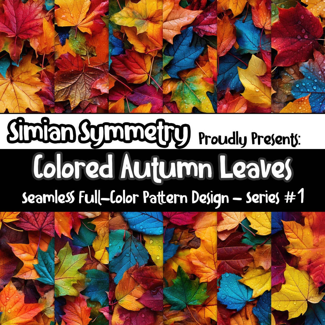 Colored Autumn Leaves Digital Paper | Instant Download | Seamless ...