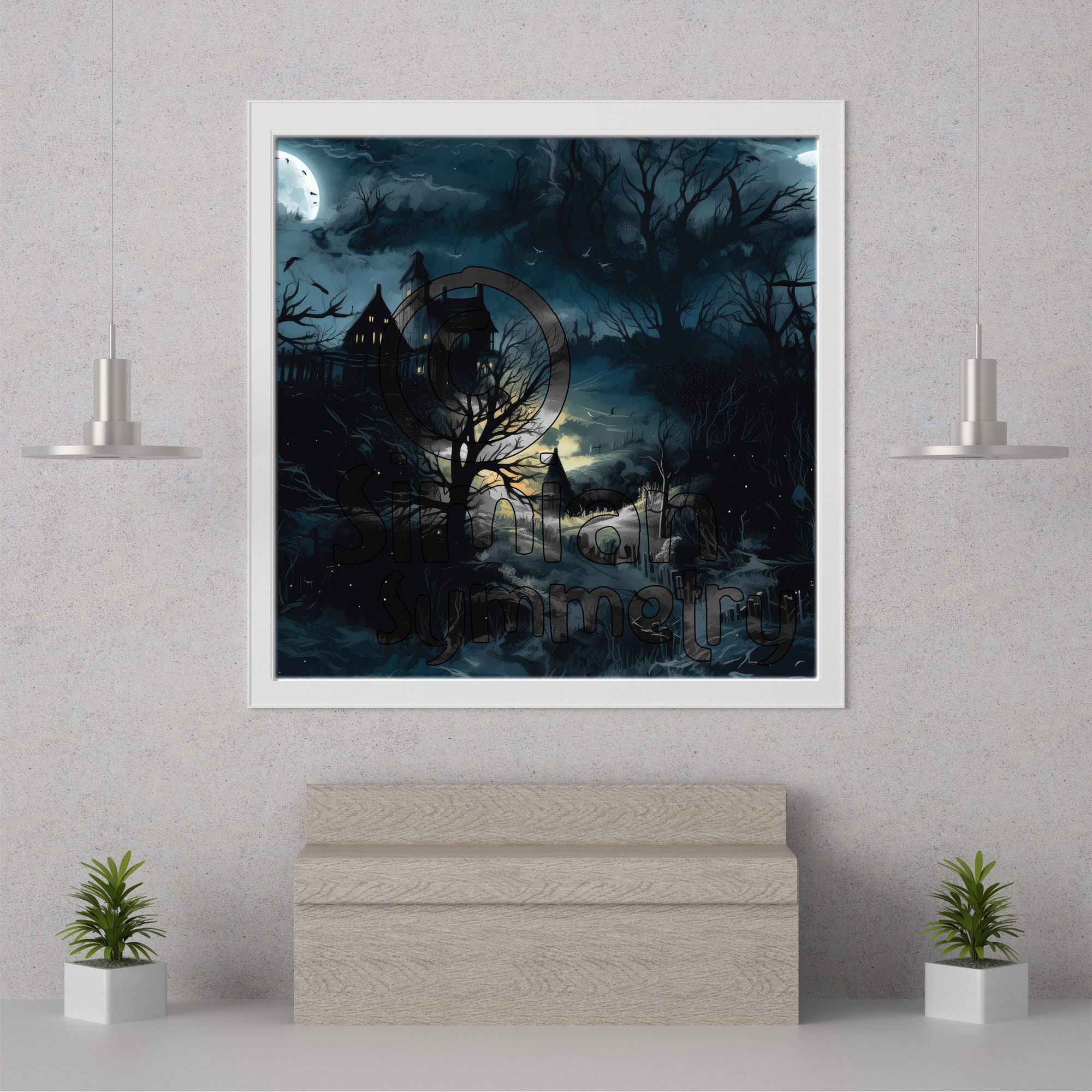 Full Moon Eerie Digital Paper | Eerie Glow Seamless Tiles | Mystical ...