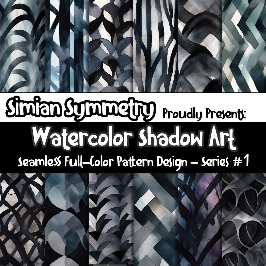 DIGITAL PAPER Shadow Art Series 1 | Seamless Designs | Twelve Colorful ...