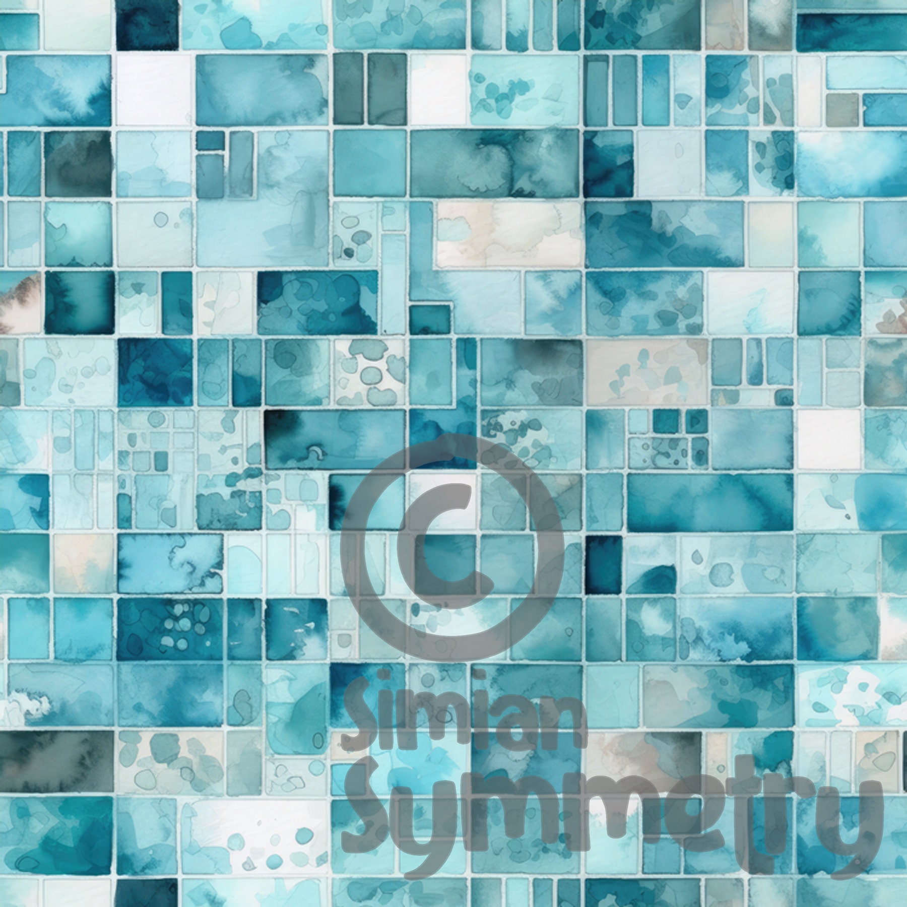 DIGITAL PAPER Watercolor Squares Series 2 | Seamless Designs | Twelve ...