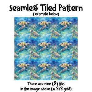 Watercolor Sea Turtle Digital Paper Instant Download Seamless Patterns ...
