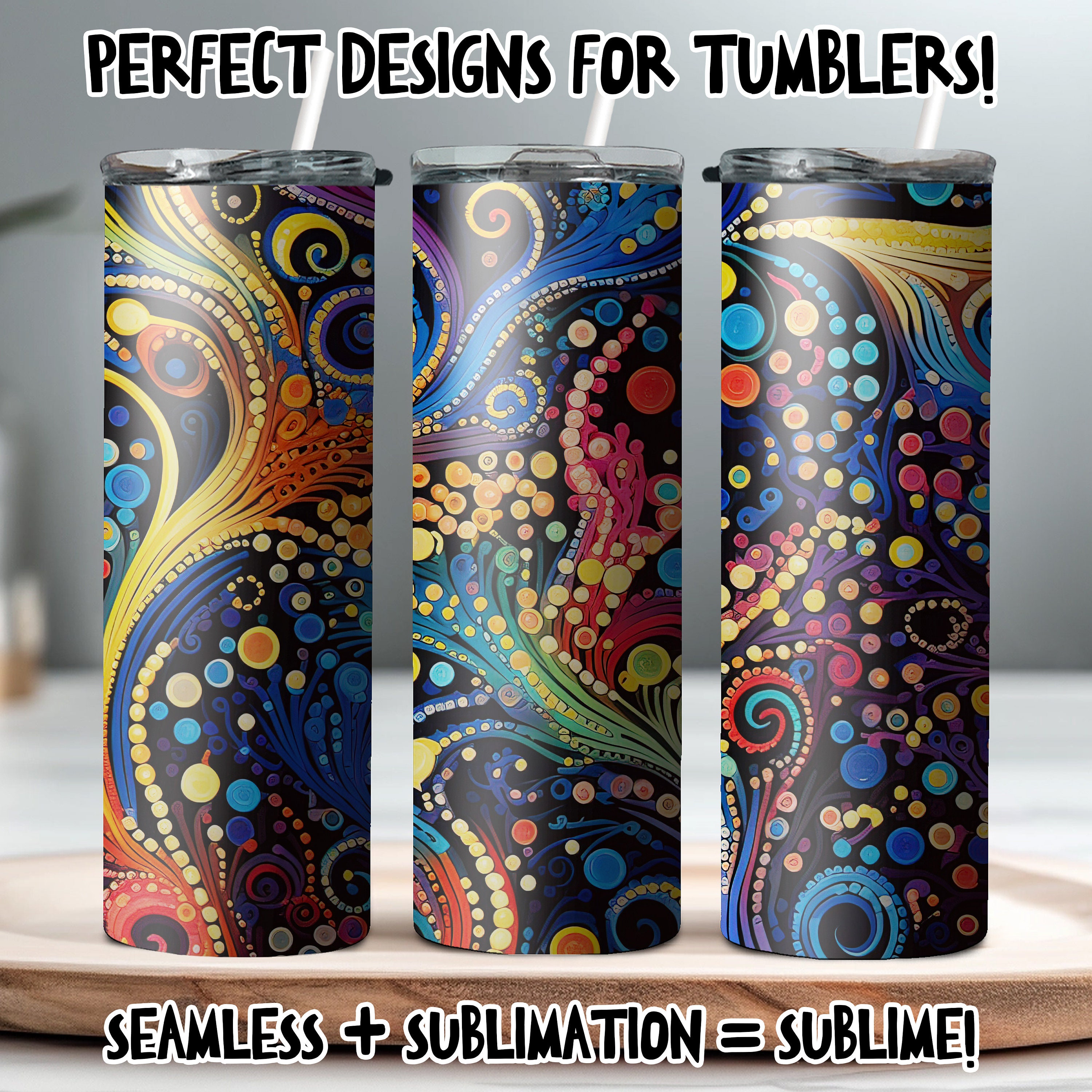 Colorful Psychedelic Swirls Instant Download Seamless Patterns Swirls ...