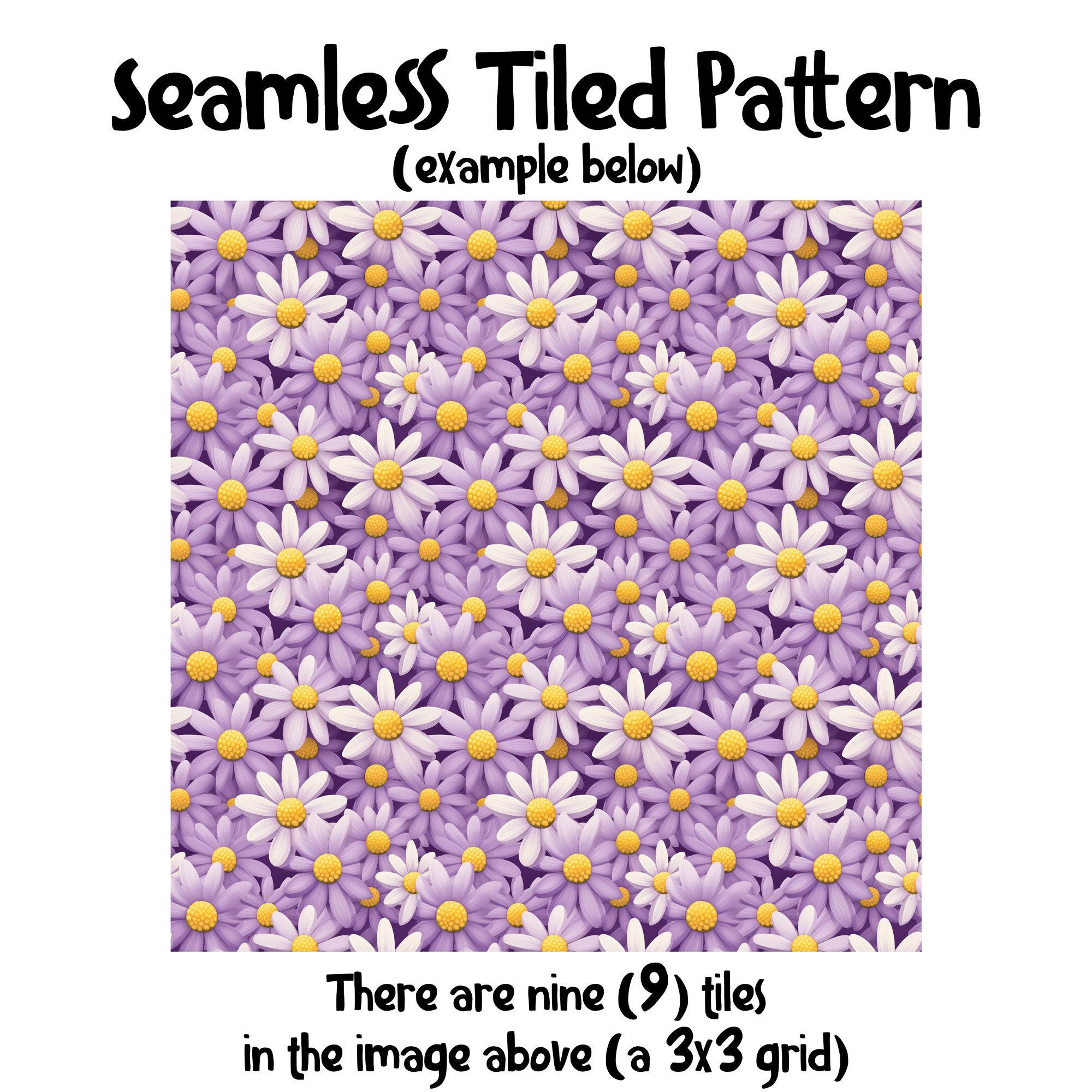 Purple Daisy Flowers Digital Paper | Instant Download | Seamless ...
