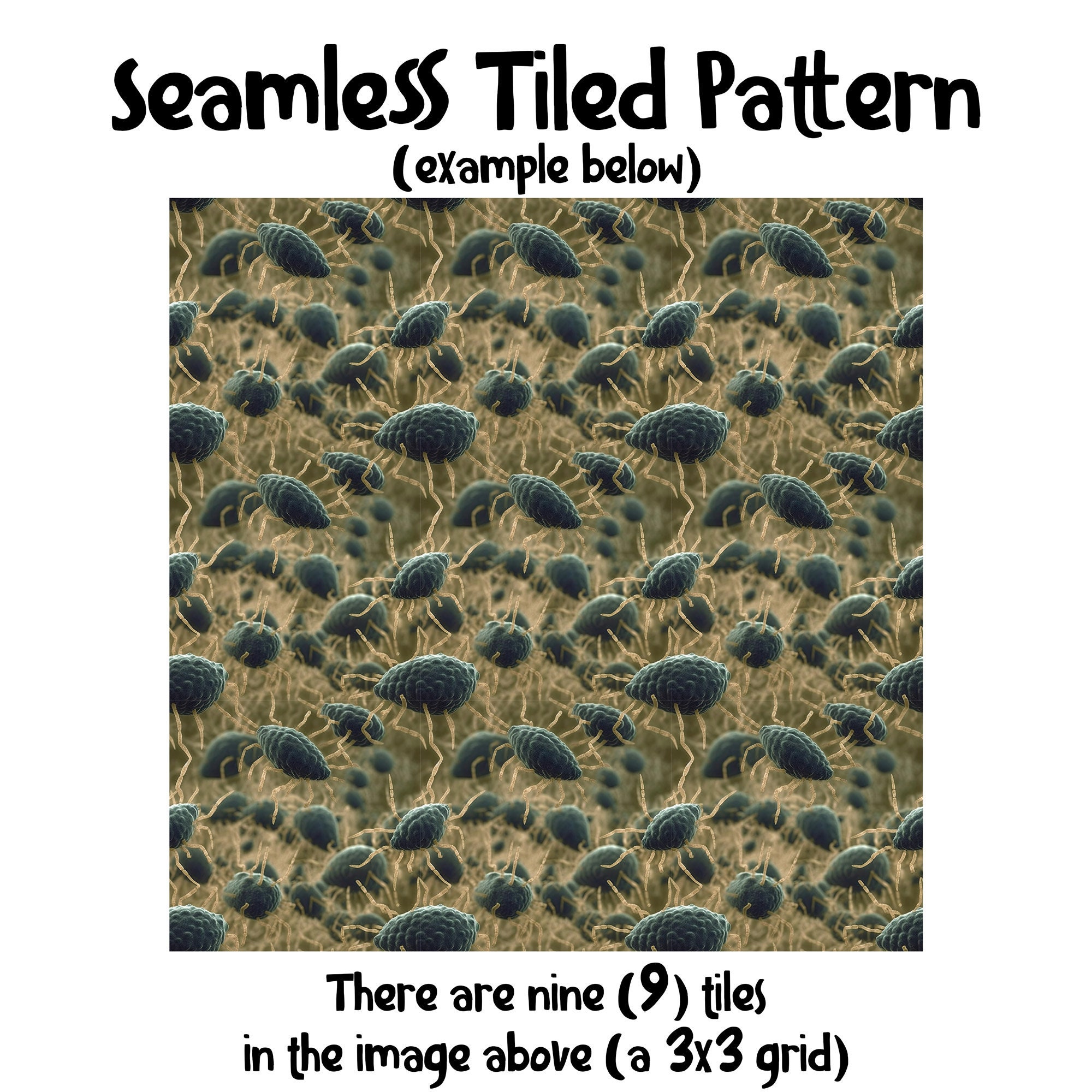 DIGITAL PAPER Microscopic Mites Series 1 Seamless Designs Twelve ...