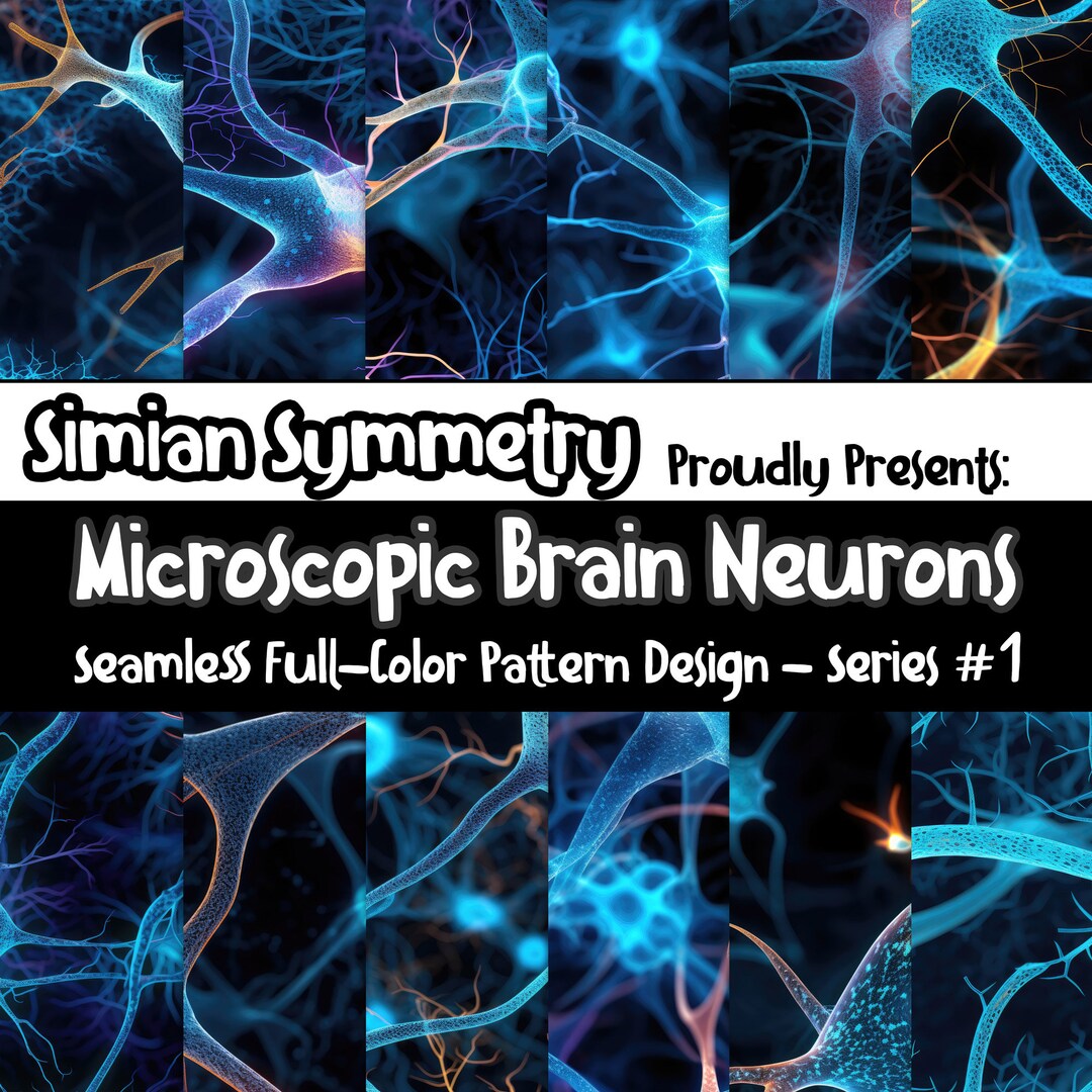 Microscopic Color Brain Neurons Digital Paper | Instant Download ...