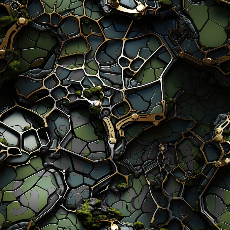 Biotech Cyborg Digital Paper Instant Download Seamless Patterns ...