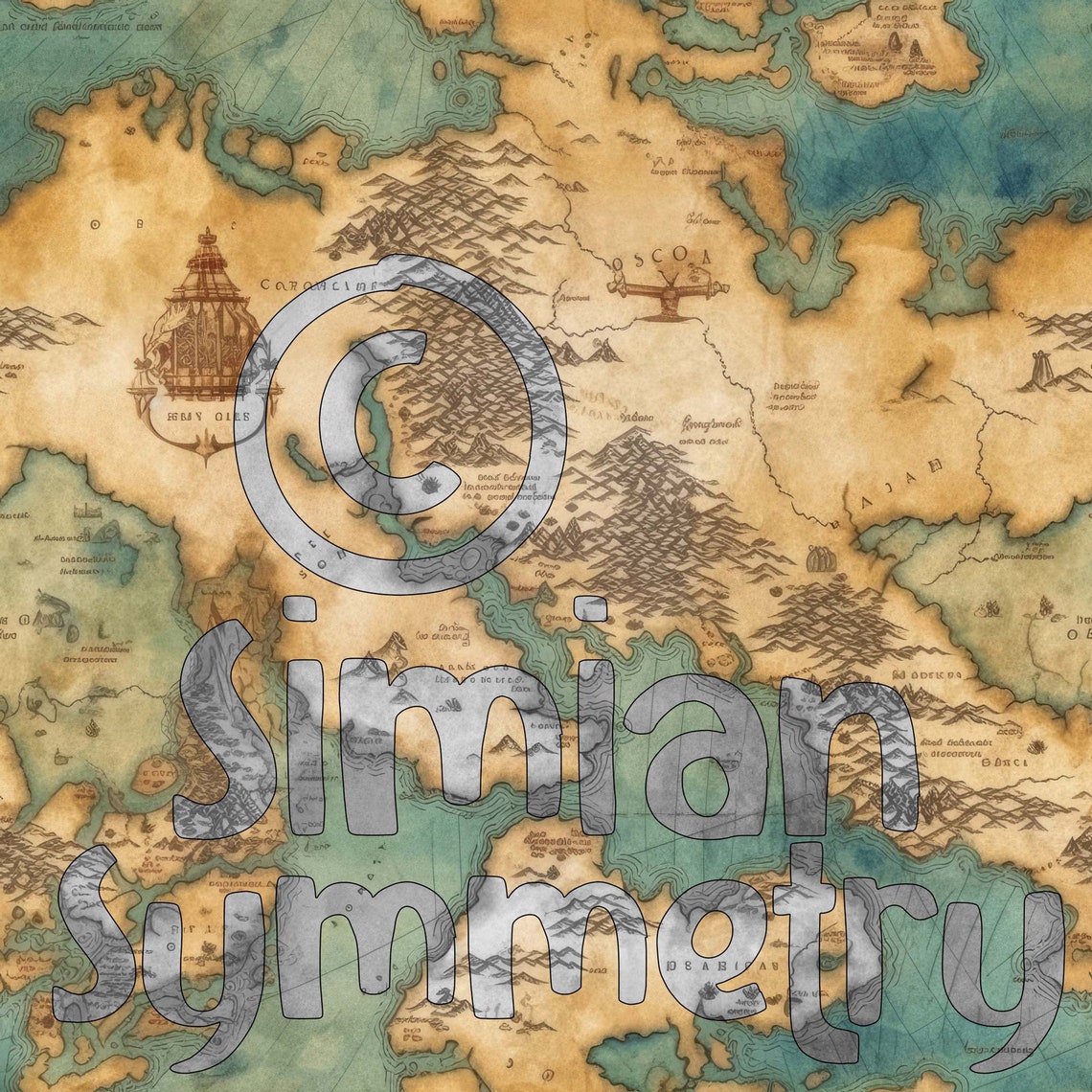 DIGITAL PAPER Aged Oldworld Fantasy Maps Series 1 Seamless - Etsy