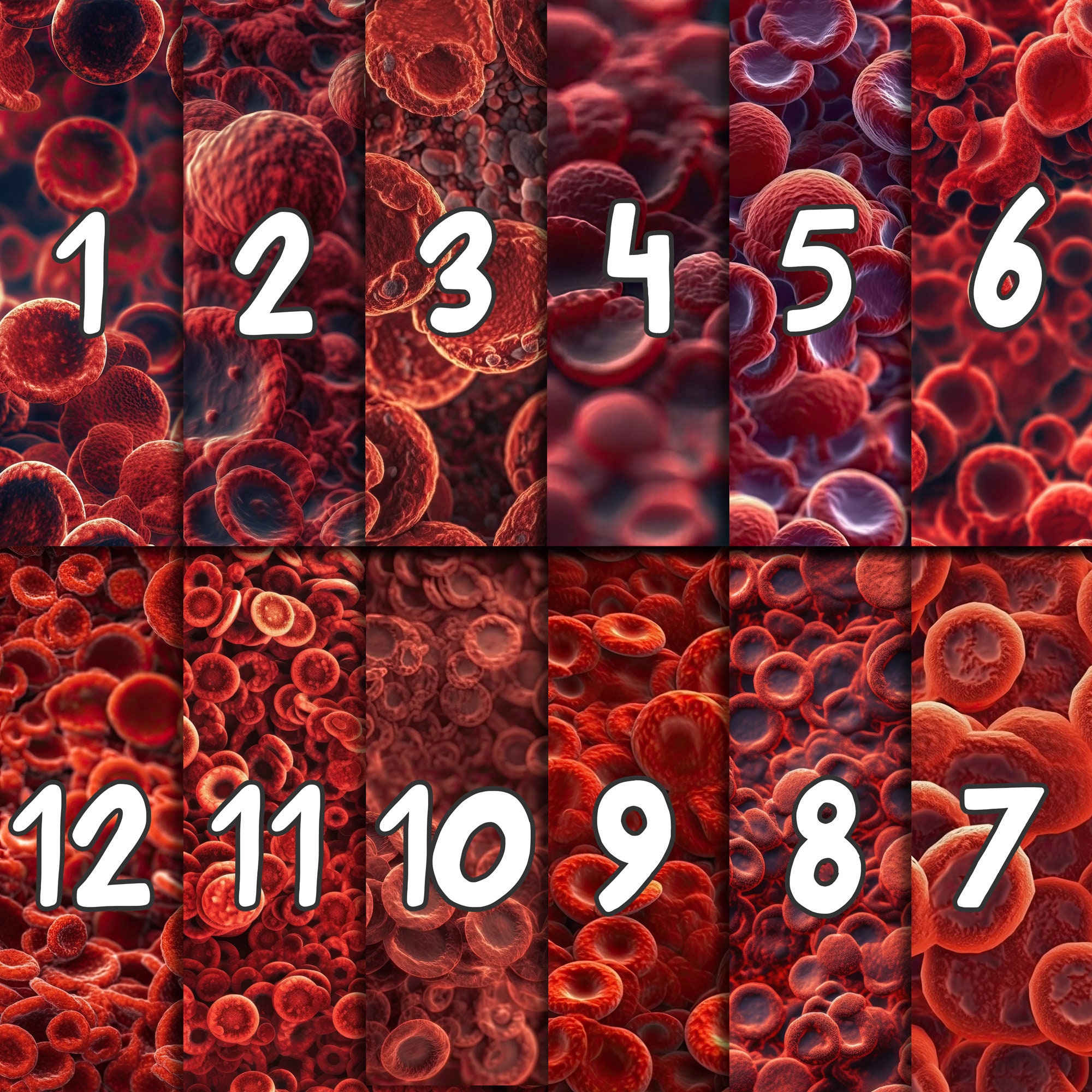DIGITAL PAPER Red Blood Cells Series 1 Seamless Designs - Etsy