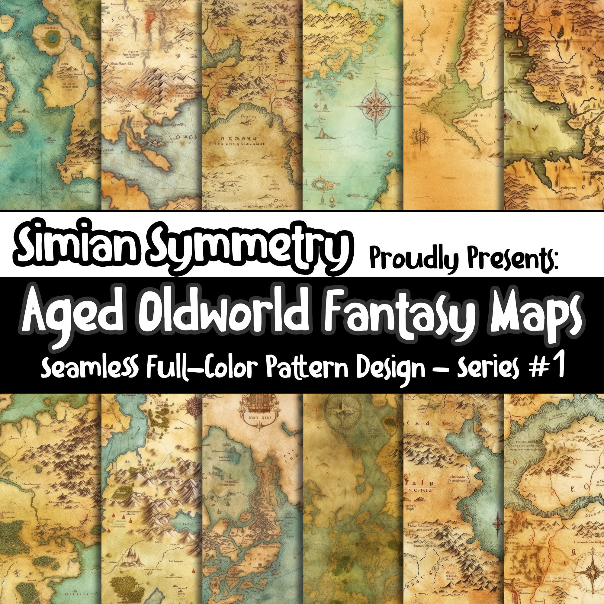 DIGITAL PAPER Aged Oldworld Fantasy Maps Series 1 Seamless - Etsy
