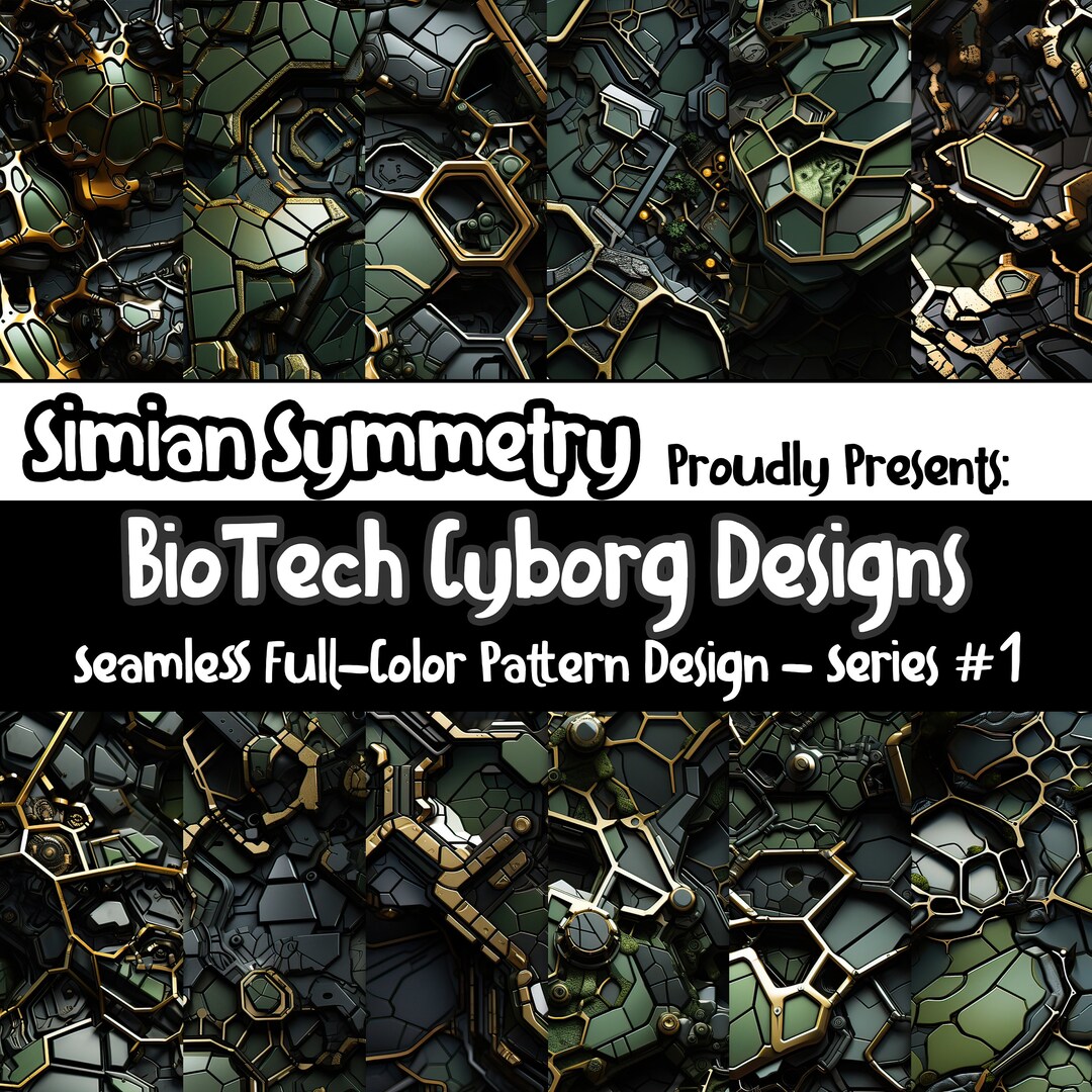 Biotech Cyborg Digital Paper | Instant Download | Seamless Patterns ...