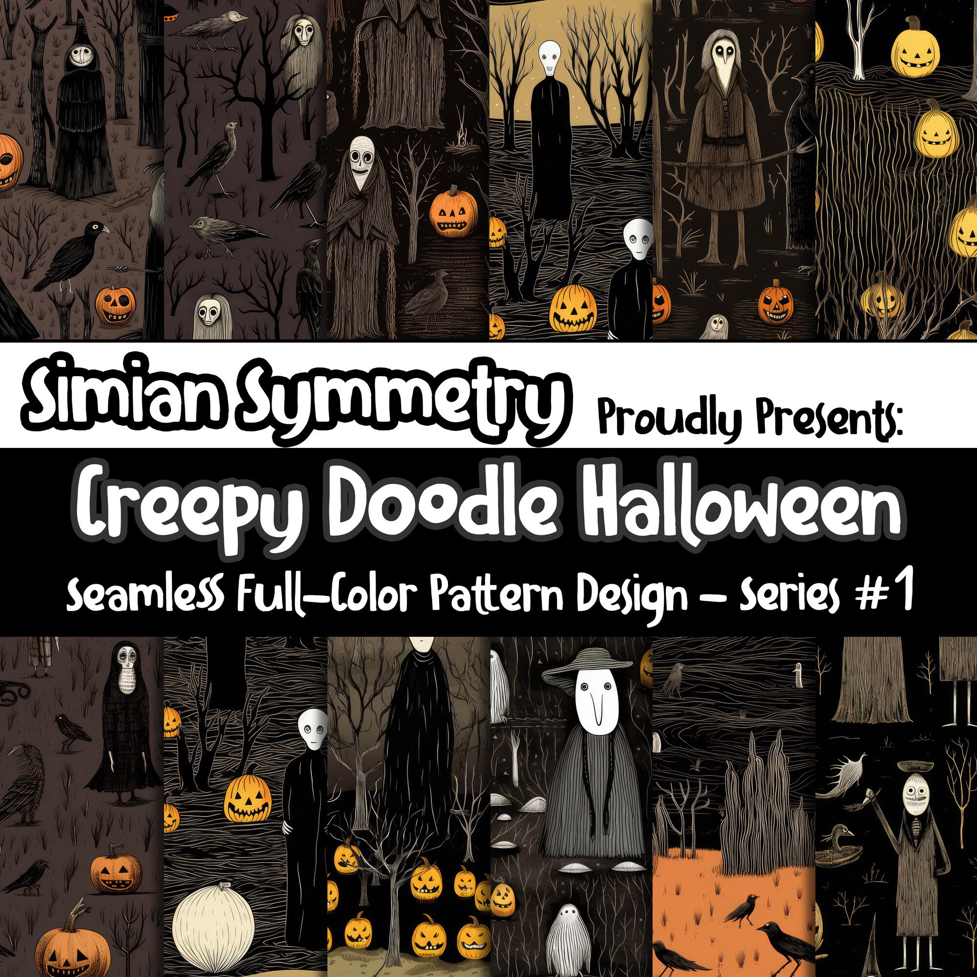 Vintage Halloween Scenes Digital Paper Instant Download Seamless ...