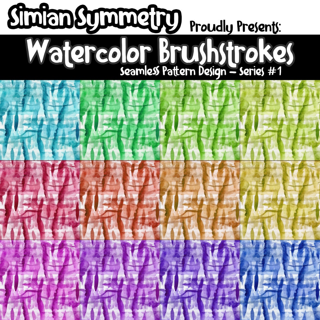 DIGITAL PAPER Watercolor Brushstrokes Series 1 | Seamless Designs ...