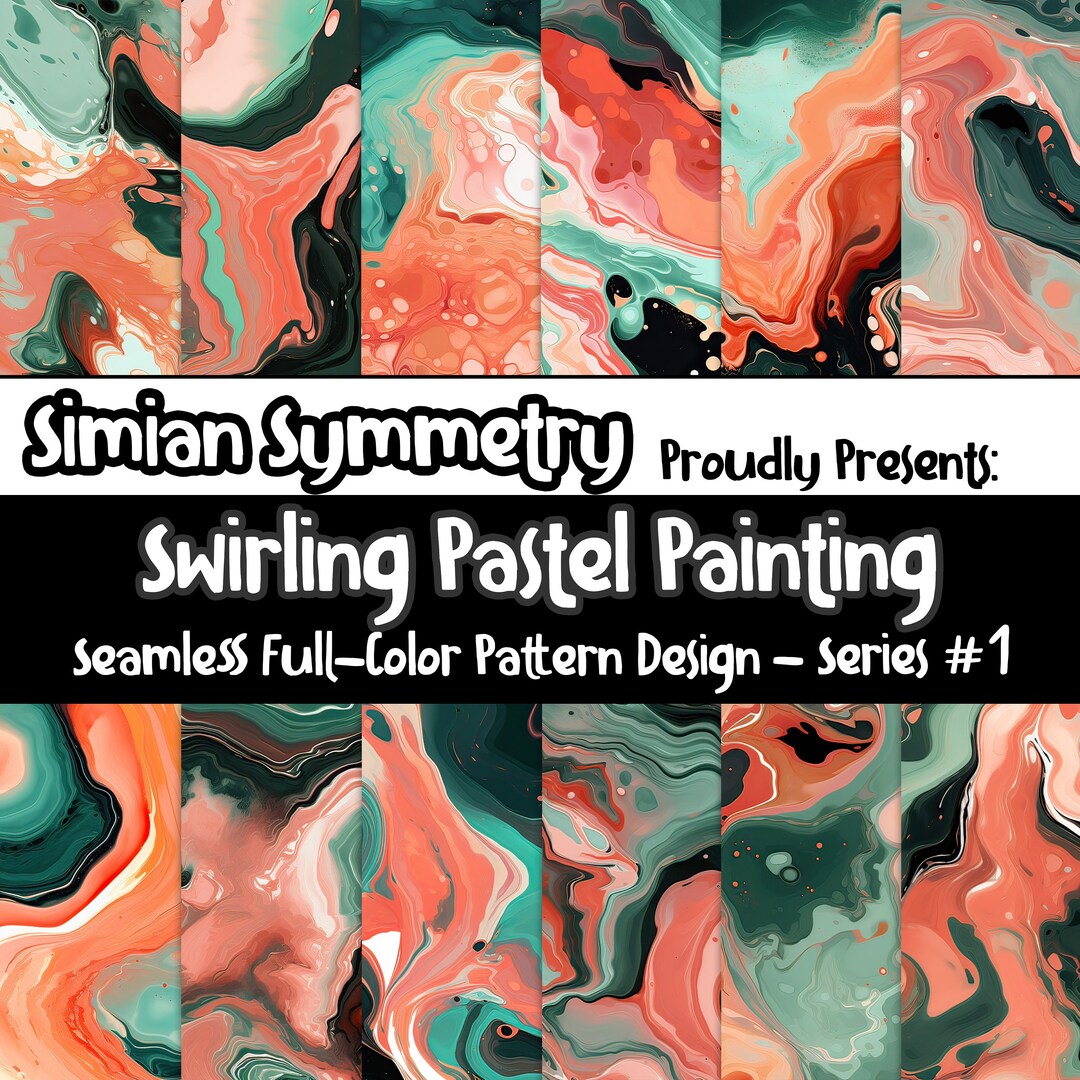 Swirling Pastel Paint Paper | Instant Download | Seamless Patterns ...