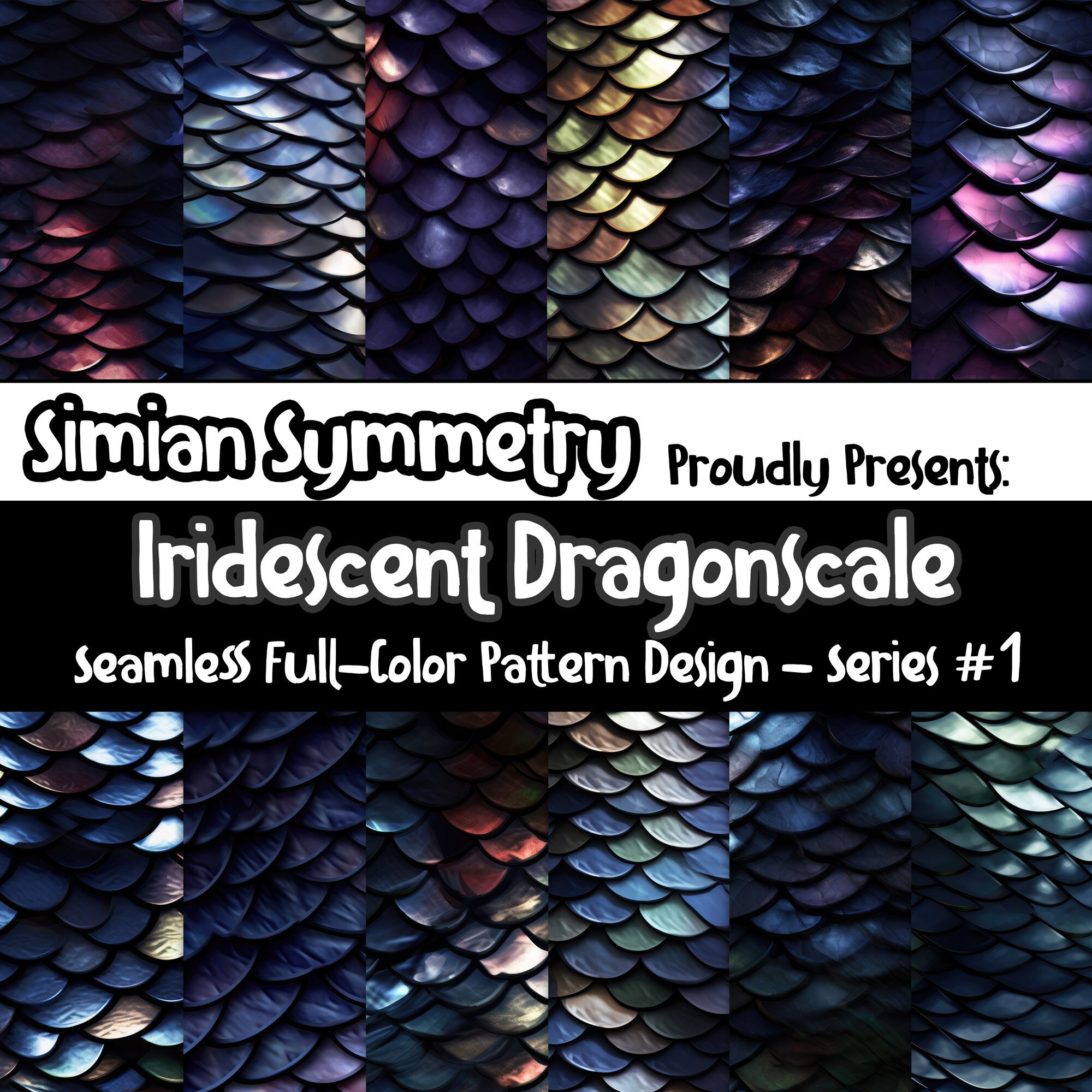 Iridescent Dragonscale Digital Paper Instant Download Seamless Patterns ...