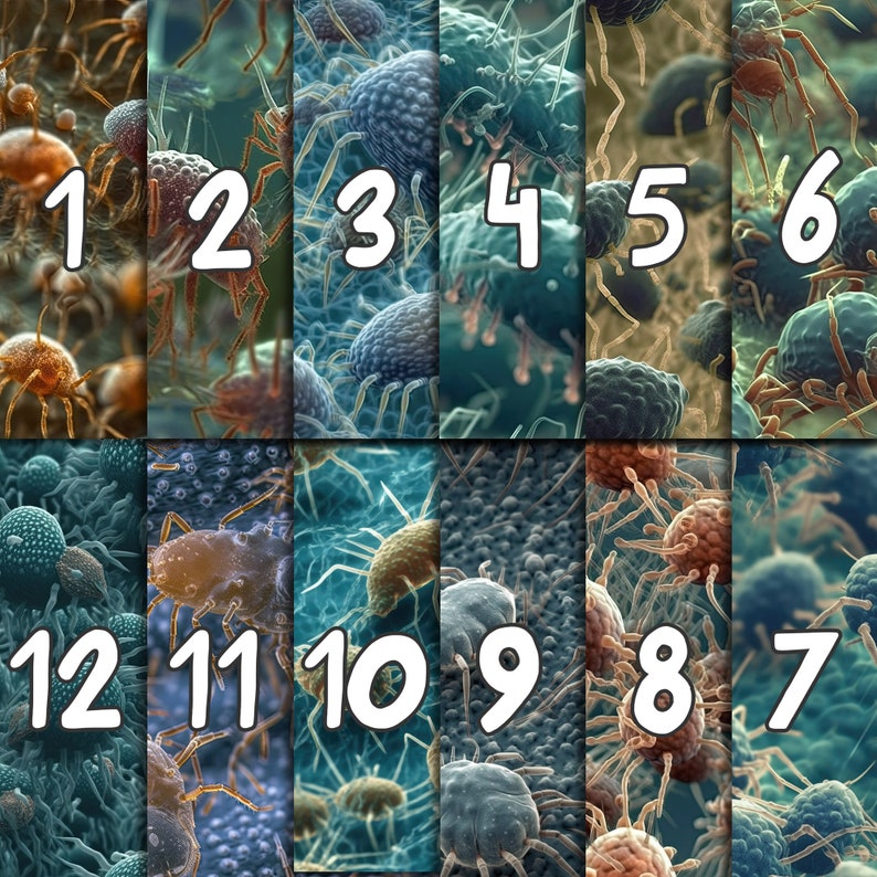 DIGITAL PAPER Microscopic Mites Series 1 | Seamless Designs | Twelve ...