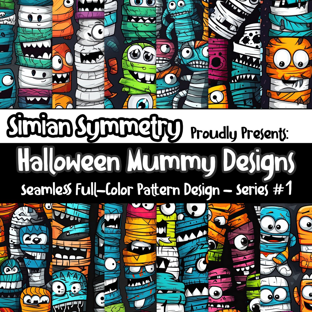 Mummy Wraps Digital Paper | Instant Download | Seamless Patterns ...