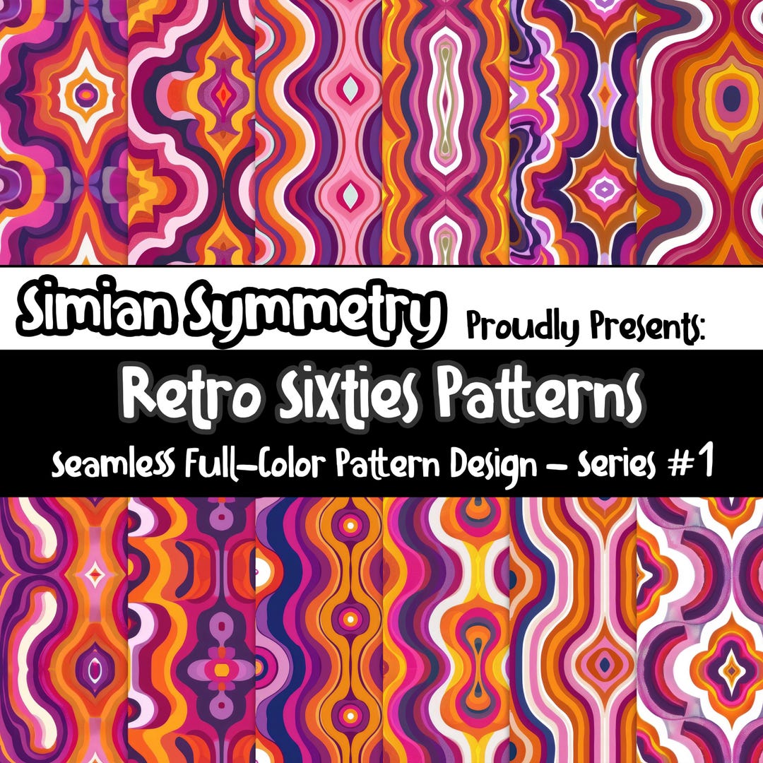 Retro Sixties Patterns | Instant Download | Seamless Patterns | Vintage ...