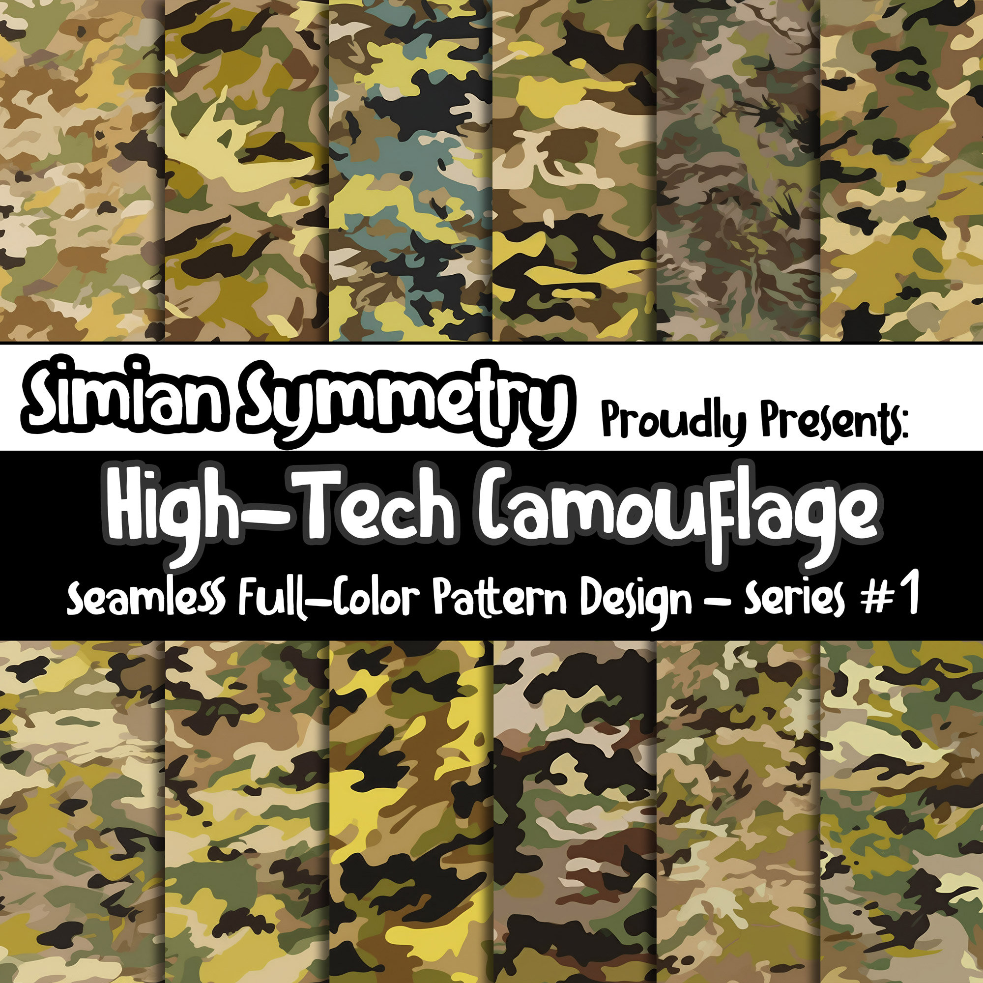 DIGITAL PAPER High-tech Camouflage Series 1 Seamless Designs Twelve ...