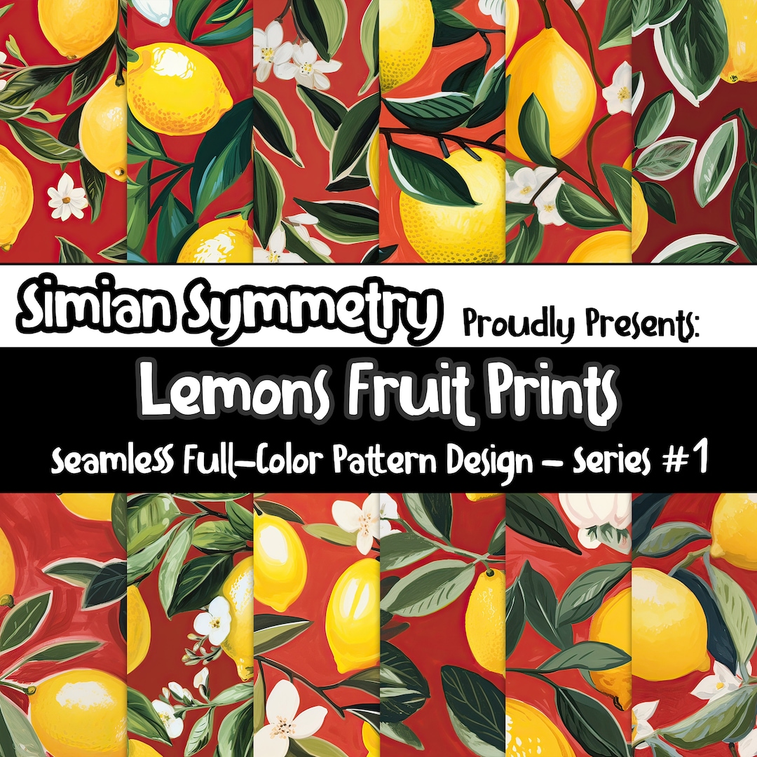 Lemon Yellow Digital Paper | Instant Download | Seamless Patterns ...
