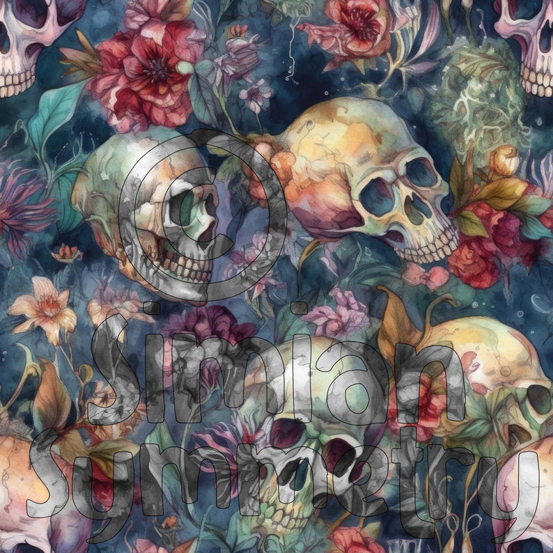 Skull Digital Paper Seamless Skull Designs Colorful Skull - Etsy