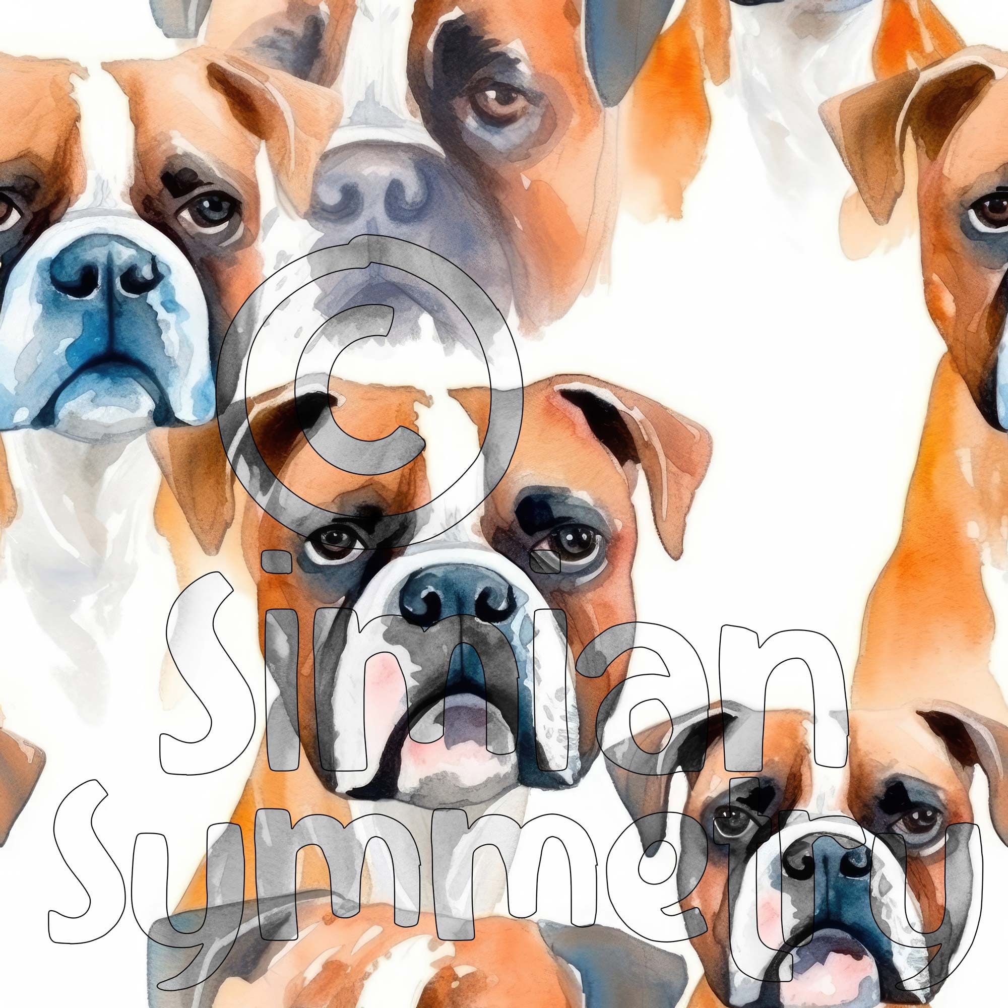 DIGITAL PAPER Watercolor Boxers Series 1 Seamless Designs - Etsy