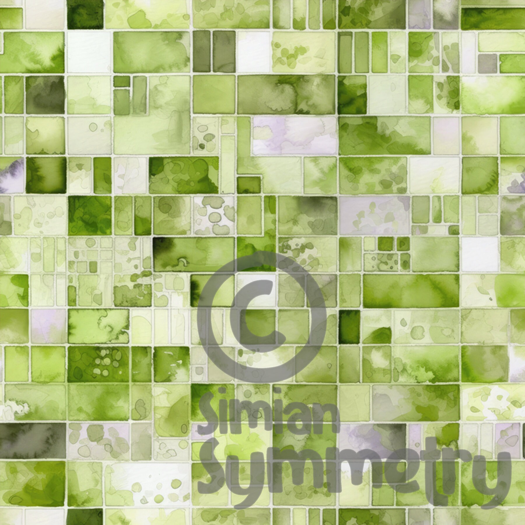 DIGITAL PAPER Watercolor Squares Series 2 Seamless Designs Twelve ...