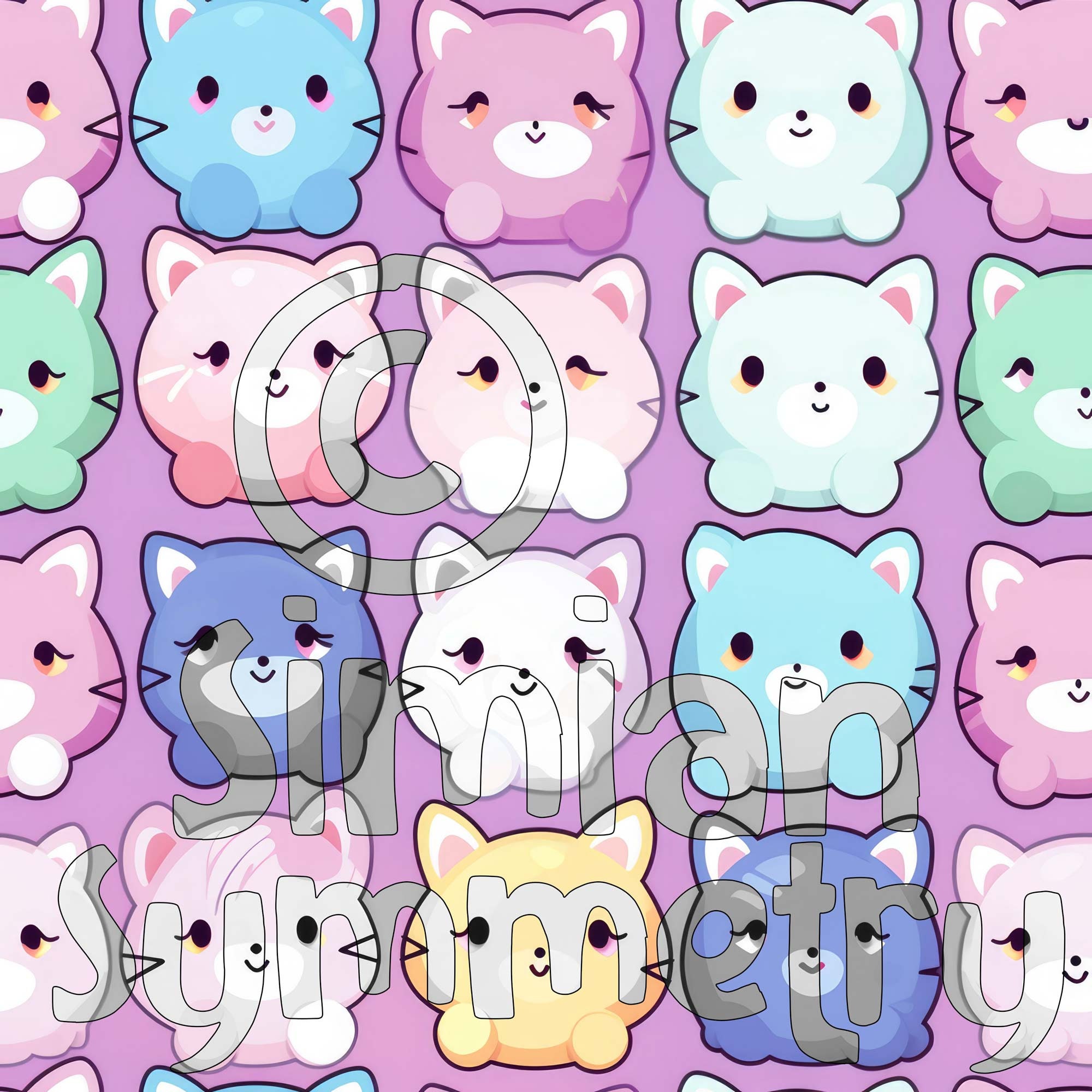 DIGITAL PAPER Cute Kawaii Kitties Series 1 Seamless Designs Twelve ...
