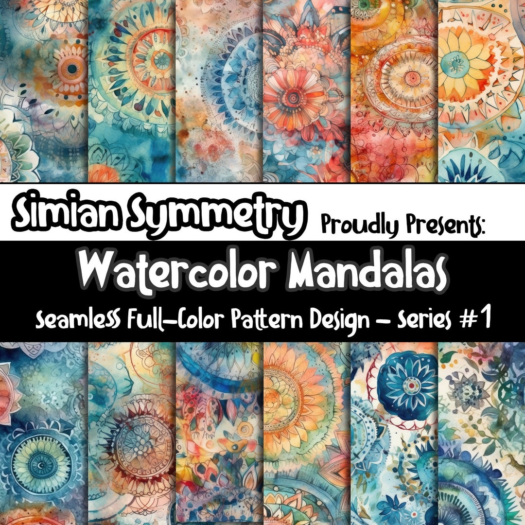 DIGITAL PAPER Mandalas Series 1 | Seamless Designs | Twelve Colorful ...