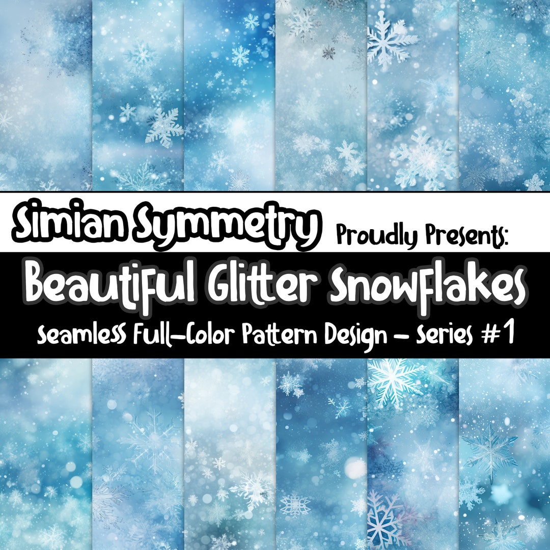 Beautiful Sparkling Glitter Snowflakes | Instant Download | Seamless ...