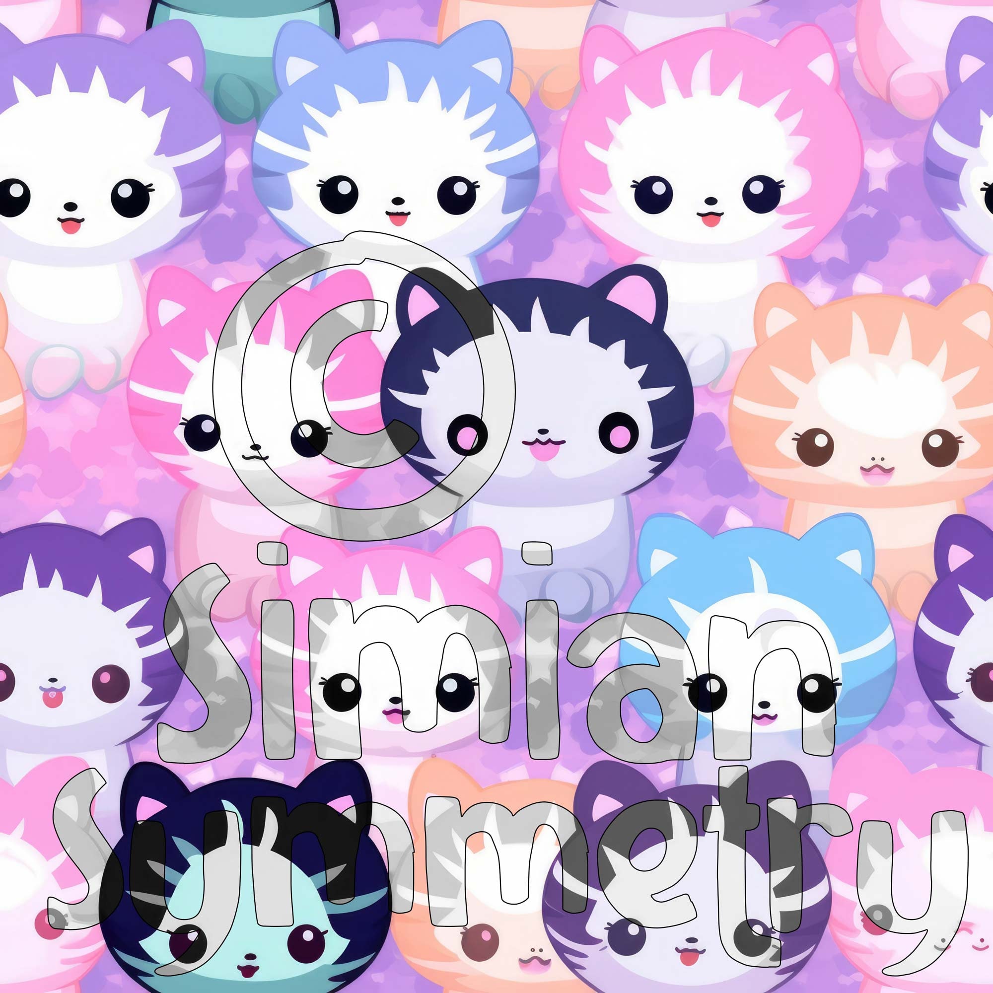 DIGITAL PAPER Cute Kawaii Kitties Series 1 Seamless Designs Twelve ...