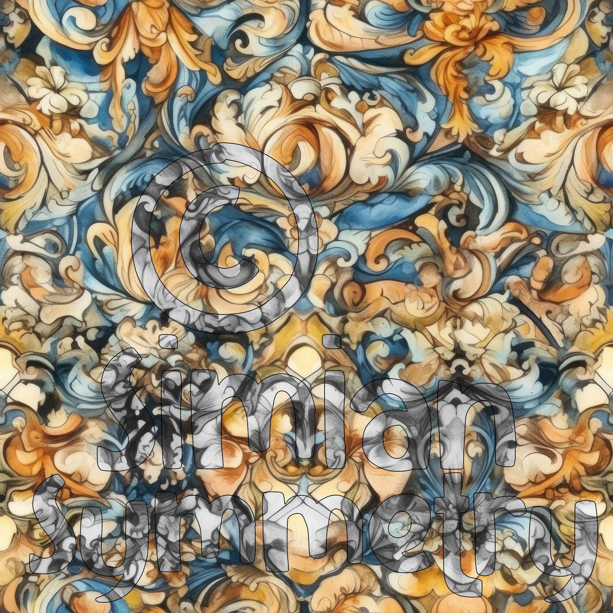 DIGITAL PAPER Baroque Designs Series 1 Seamless Designs Twelve Colorful ...