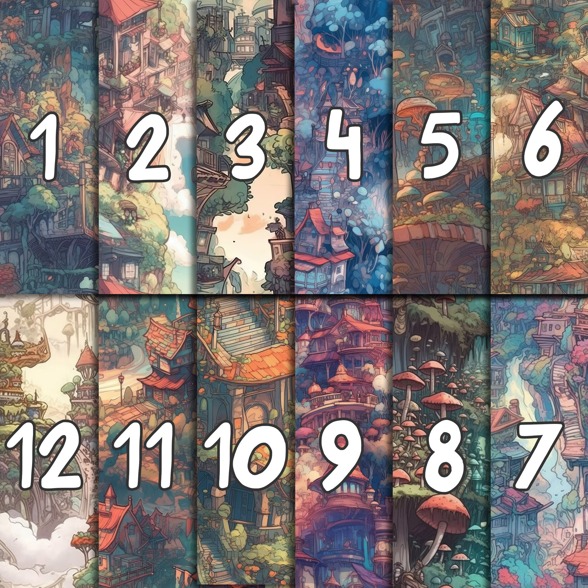 DIGITAL PAPER Fantasy Worlds Series 1 Seamless Designs - Etsy