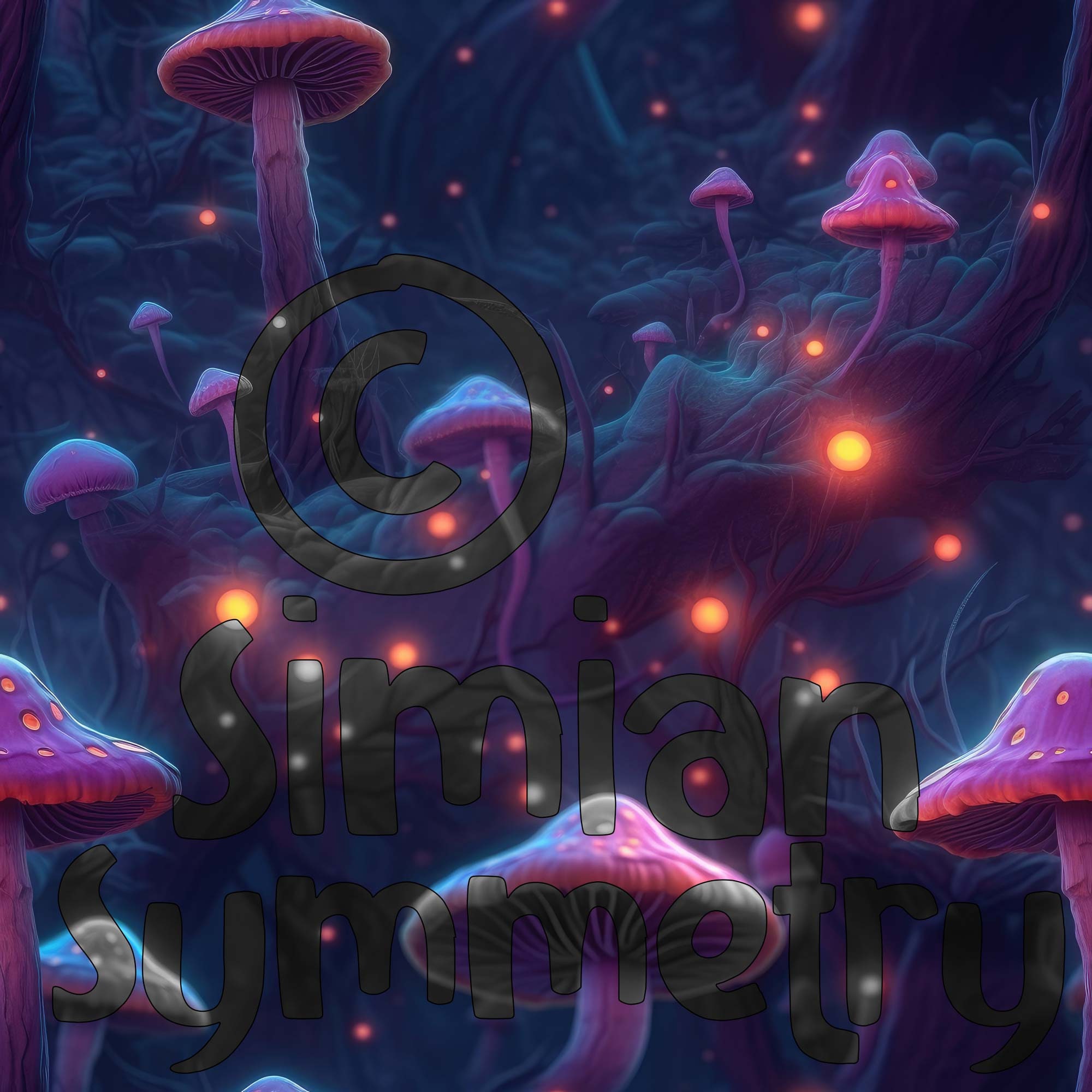 DIGITAL PAPER Fantasy Magical Mushrooms Series 1 Seamless Designs ...