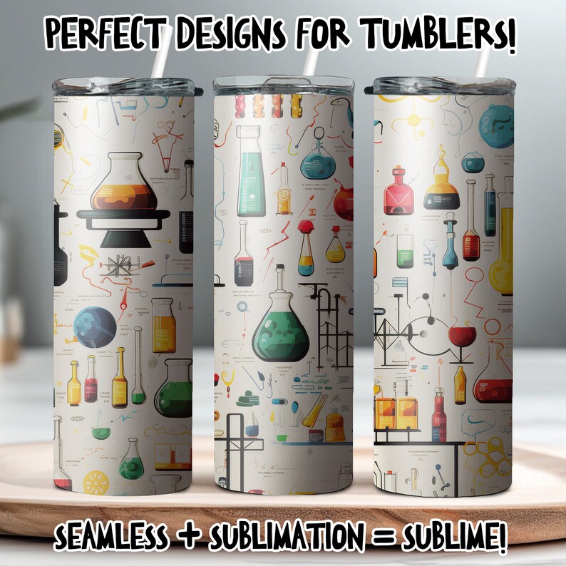 Symbols of Science Digital Art | Instant Download | Seamless Patterns ...