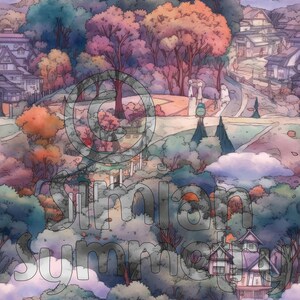 Anime Scenes Digital Paper | Neko Seamless Design | Anime Repeating ...