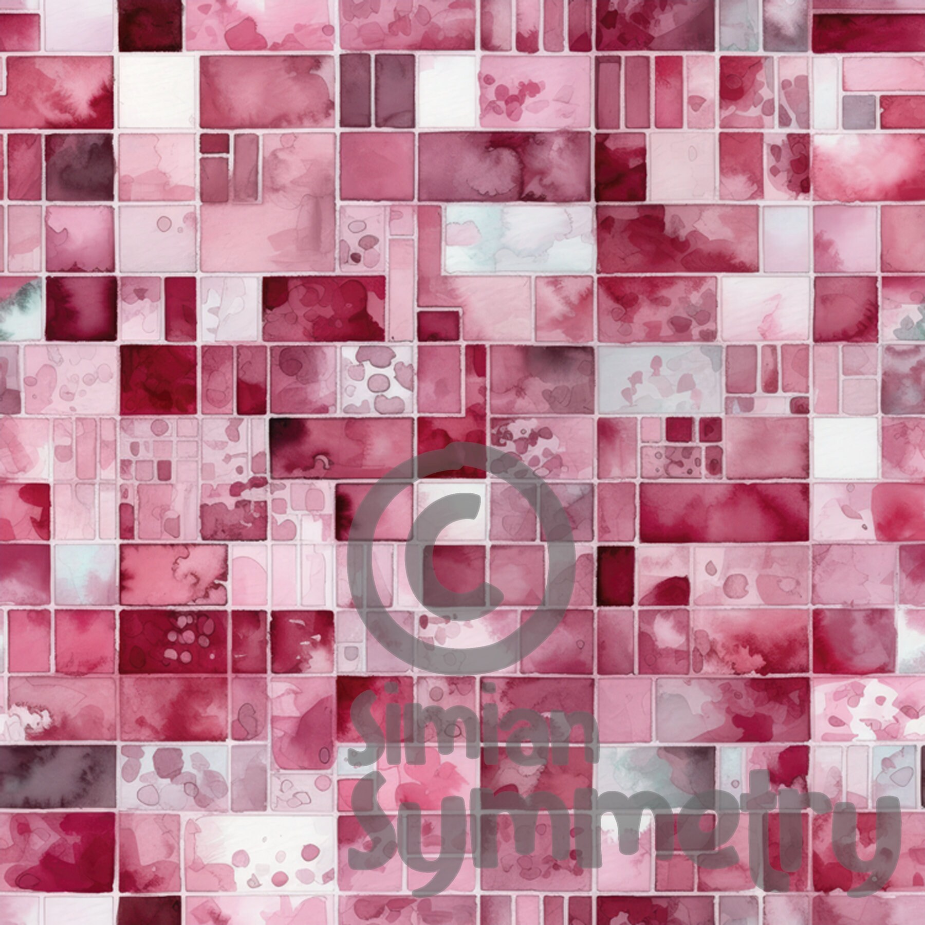 DIGITAL PAPER Watercolor Squares Series 2 Seamless Designs Twelve ...