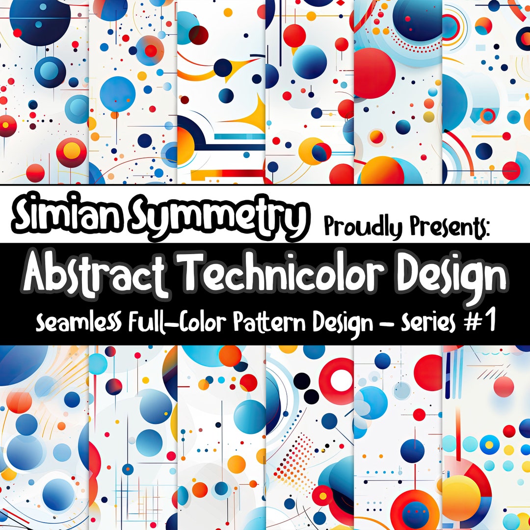 Abstract Technicolor Design | Instant Download | Seamless Patterns ...