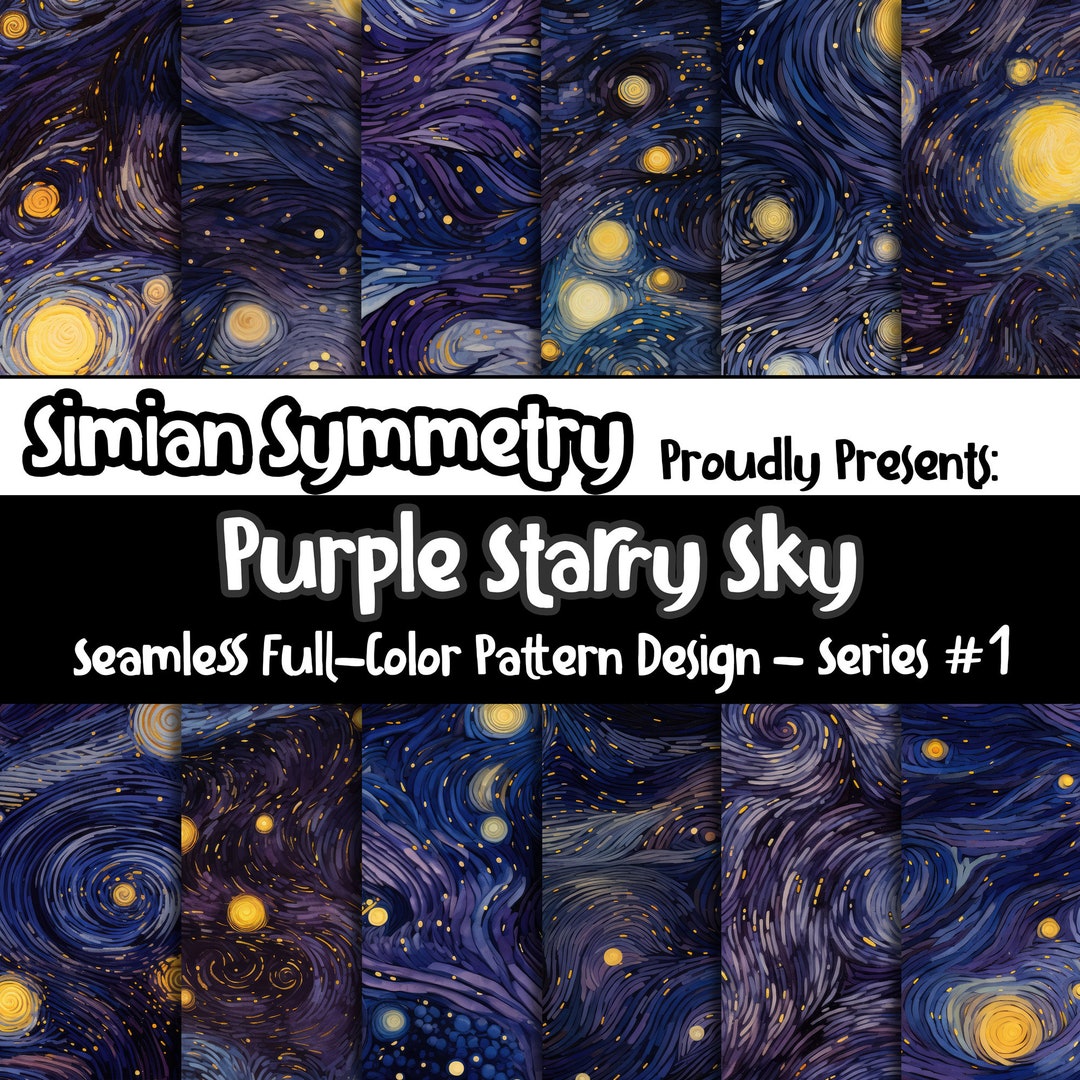 Purple Starry Sky Digital Paper | Instant Download | Seamless Patterns ...