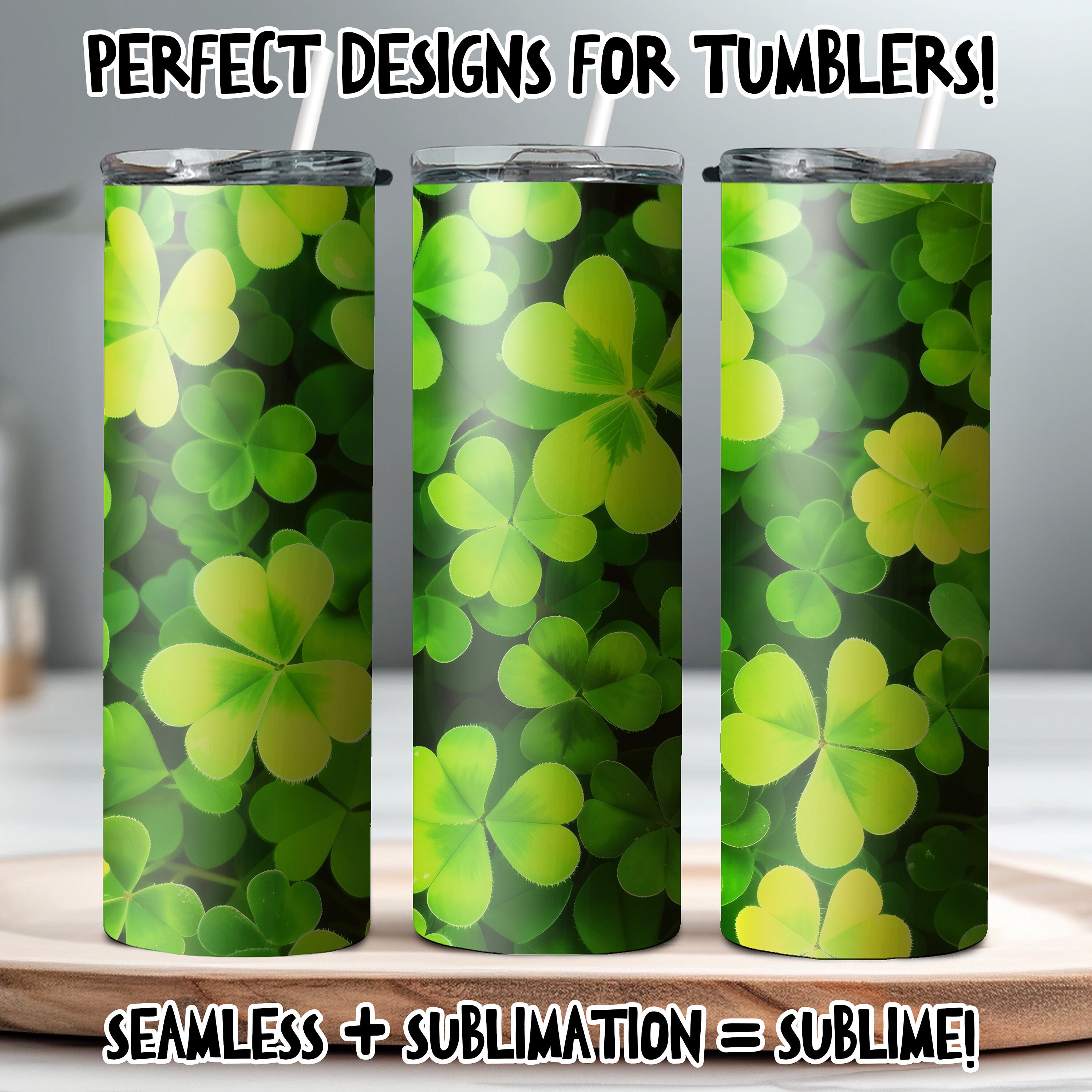 Irish Green Clover Digital Paper Instant Download Seamless Patterns St ...