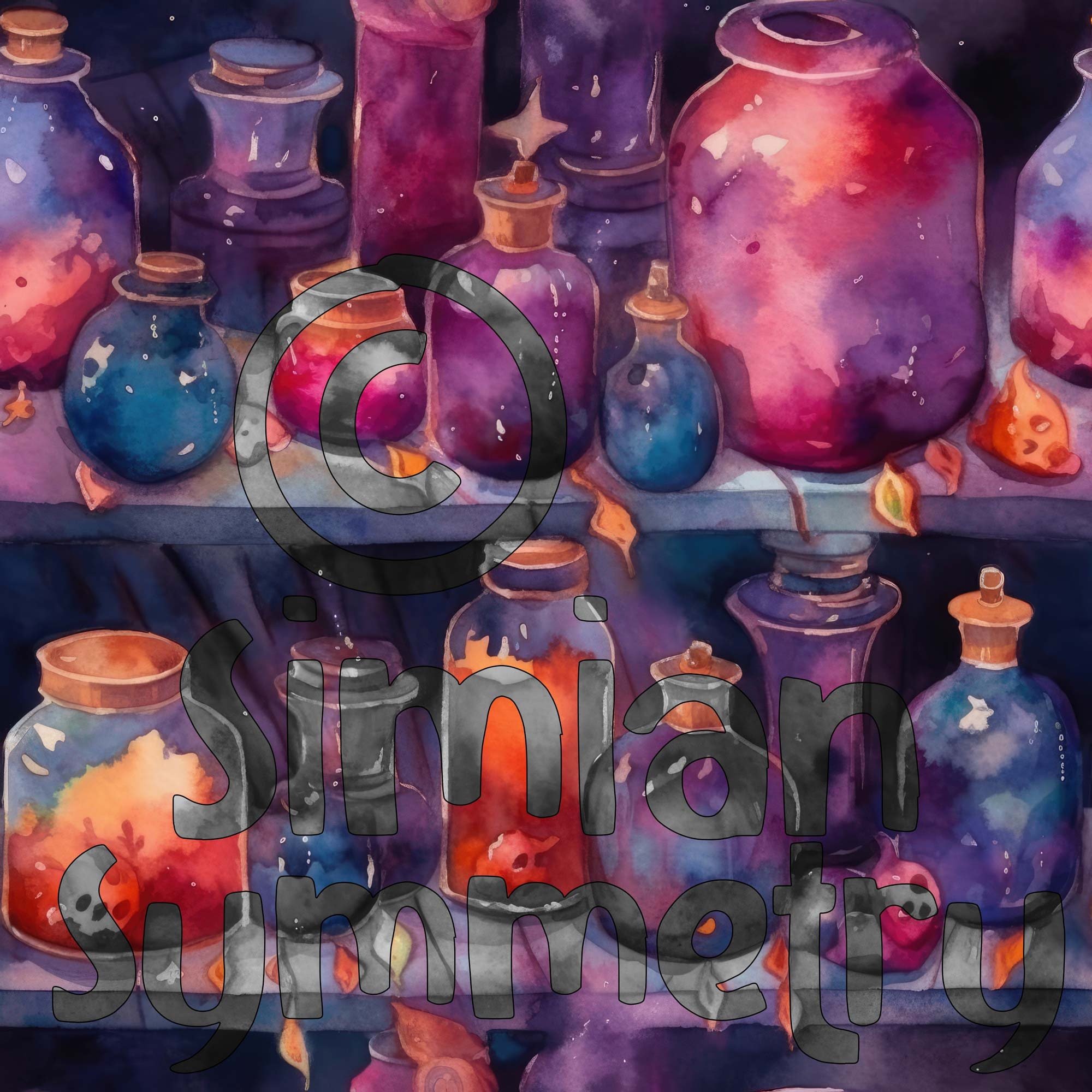 DIGITAL PAPER Potions Series 1 Seamless Designs Twelve Colorful ...