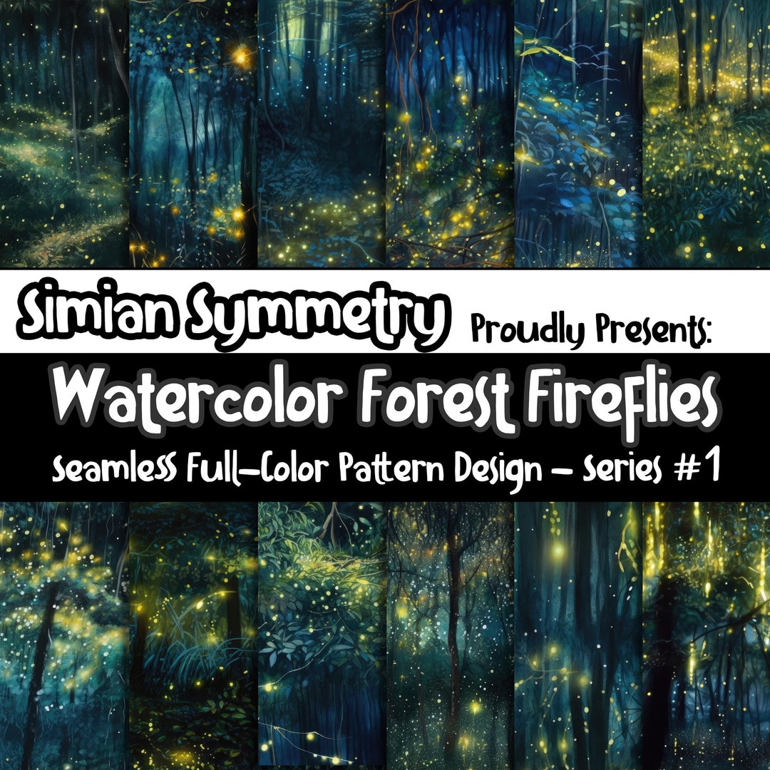 DIGITAL PAPER Forest Fireflies Series 1 | Seamless Designs | Twelve ...