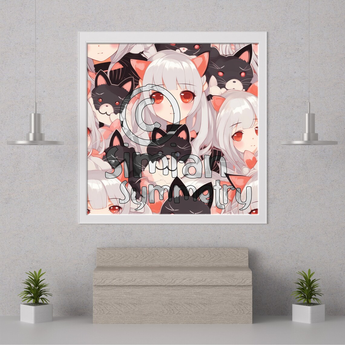 Anime Cat Girls Digital Paper Neko Seamless Design Kawaii - Etsy