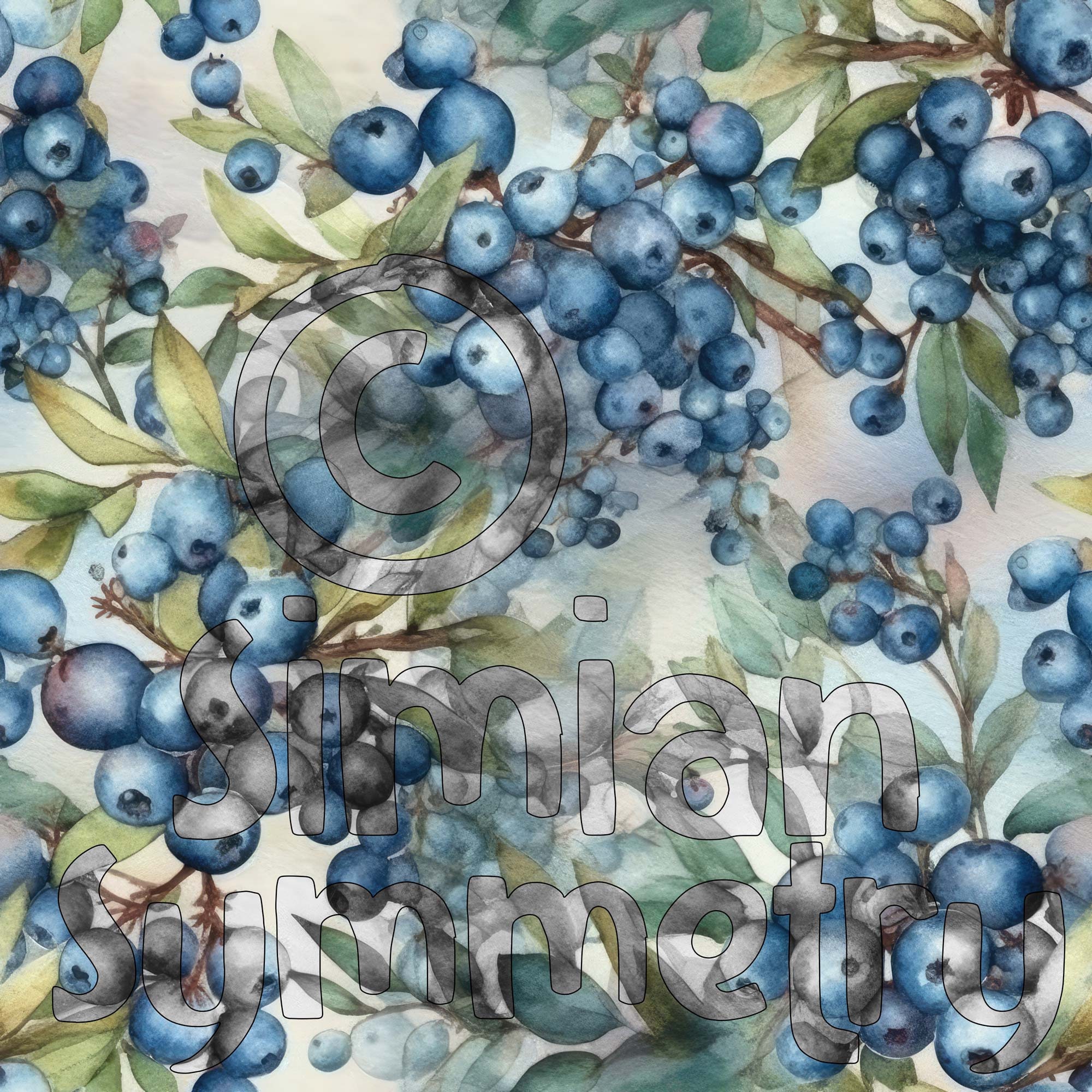 DIGITAL PAPER Blueberries Series 1 Seamless Designs Twelve Colorful ...