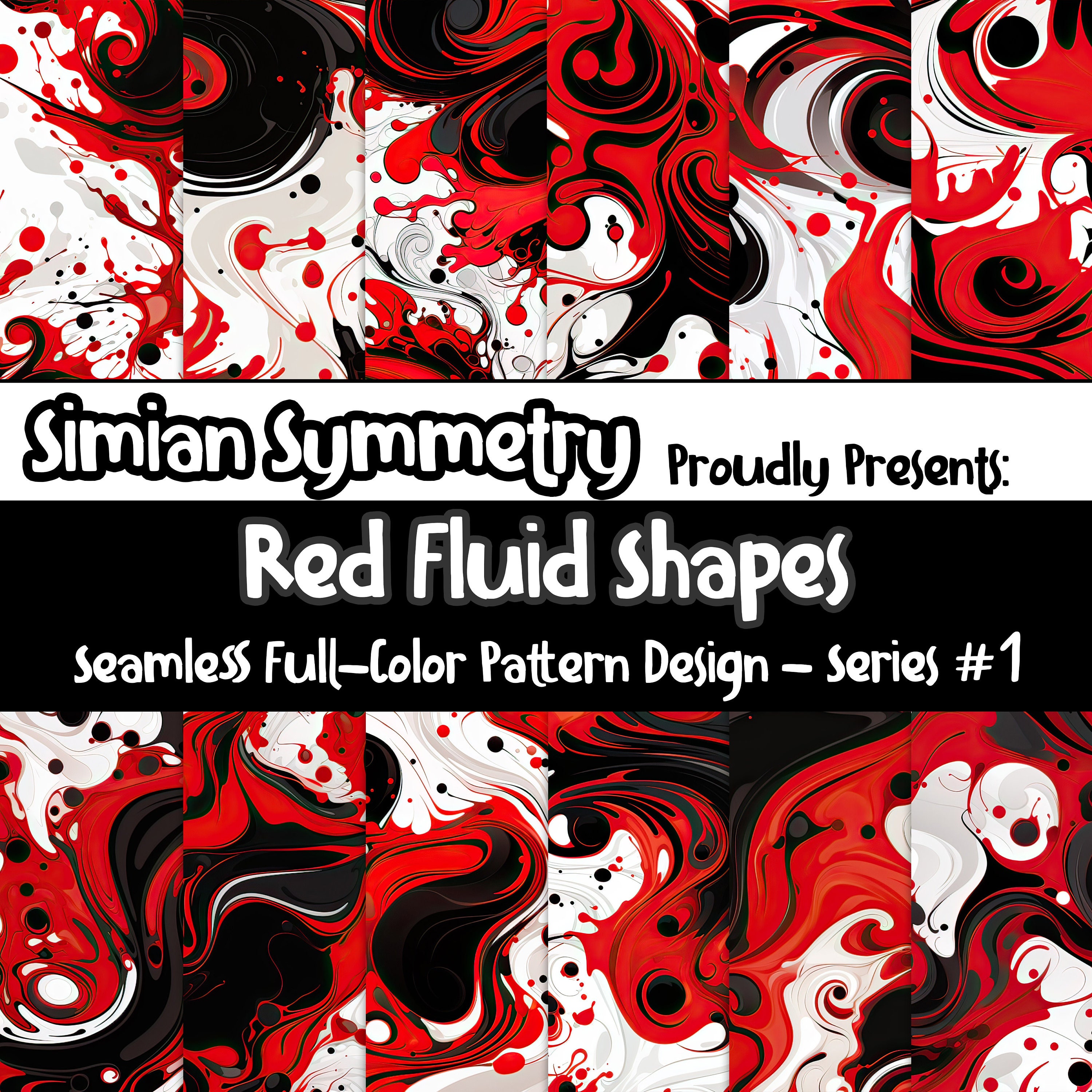 Red Fluid Shapes Instant Download Seamless Patterns Red Art Collection ...