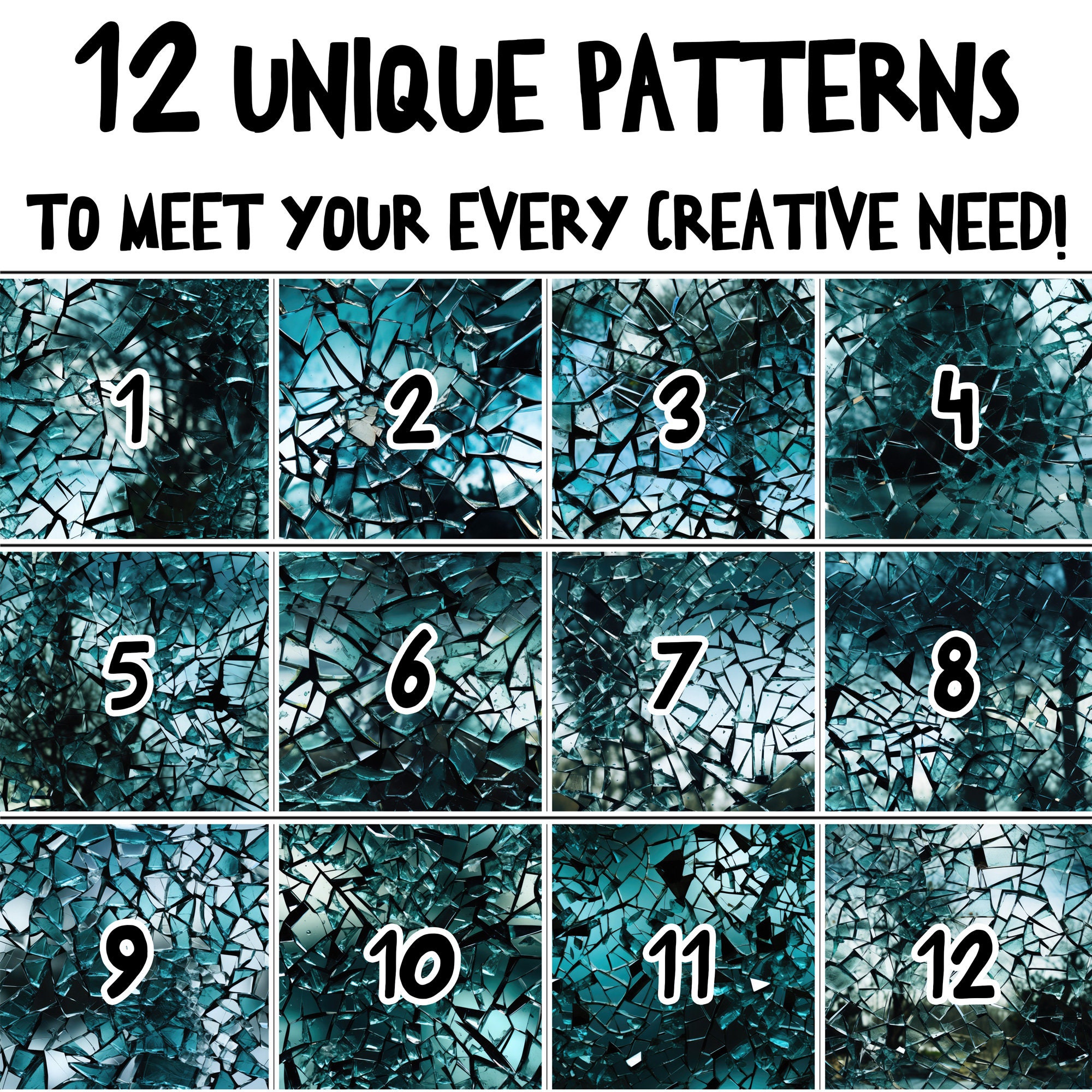 Shattered Window Glass Digital Paper Instant Download Seamless Patterns ...
