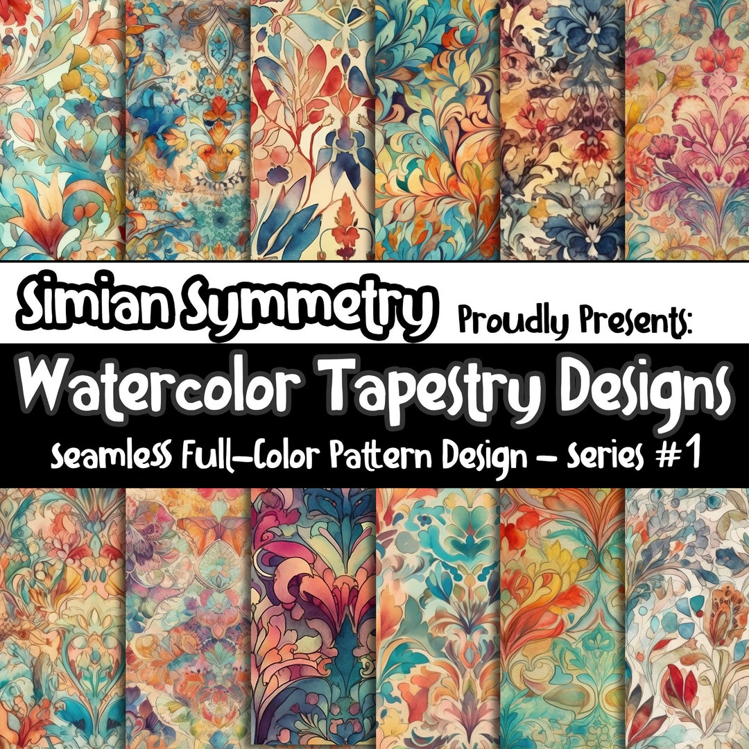 DIGITAL PAPER Tapestry Designs Series 1 | Seamless Designs | Twelve ...