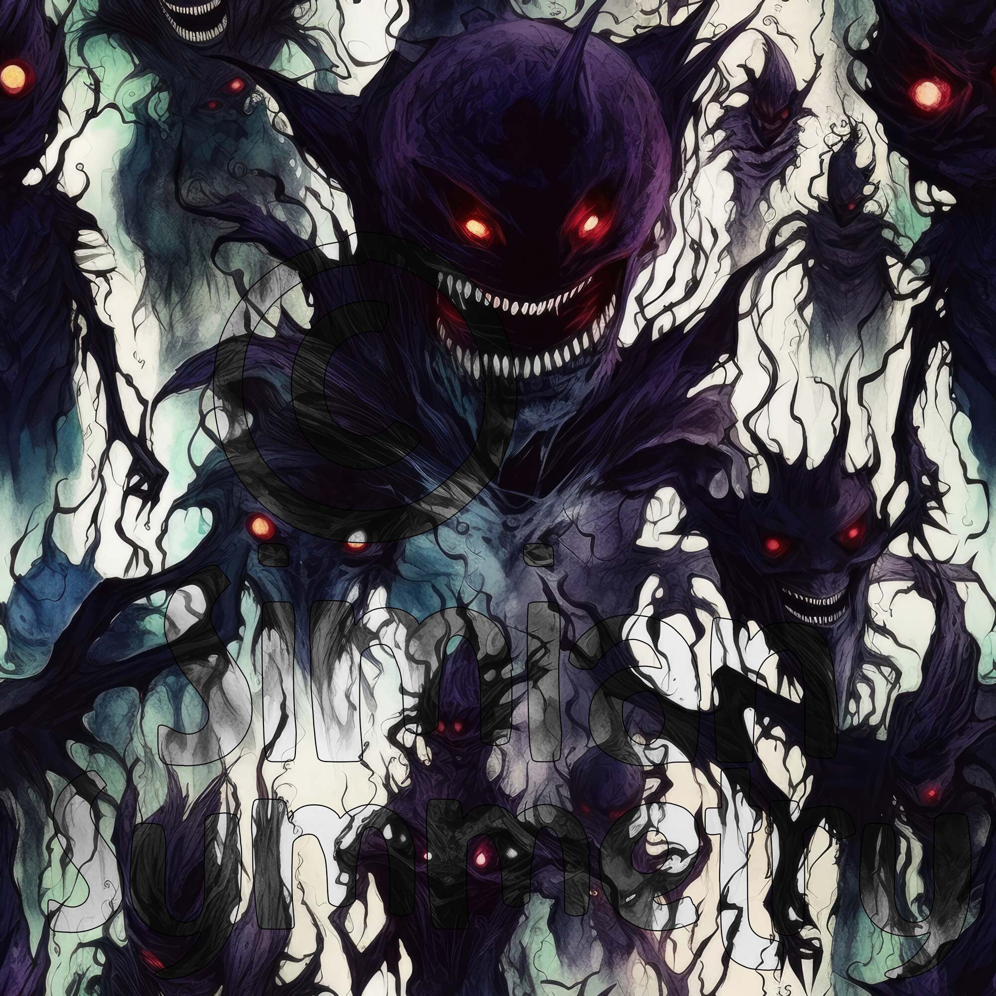 DIGITAL PAPER Nightmare Horror Ink Series 1 Seamless Designs - Etsy